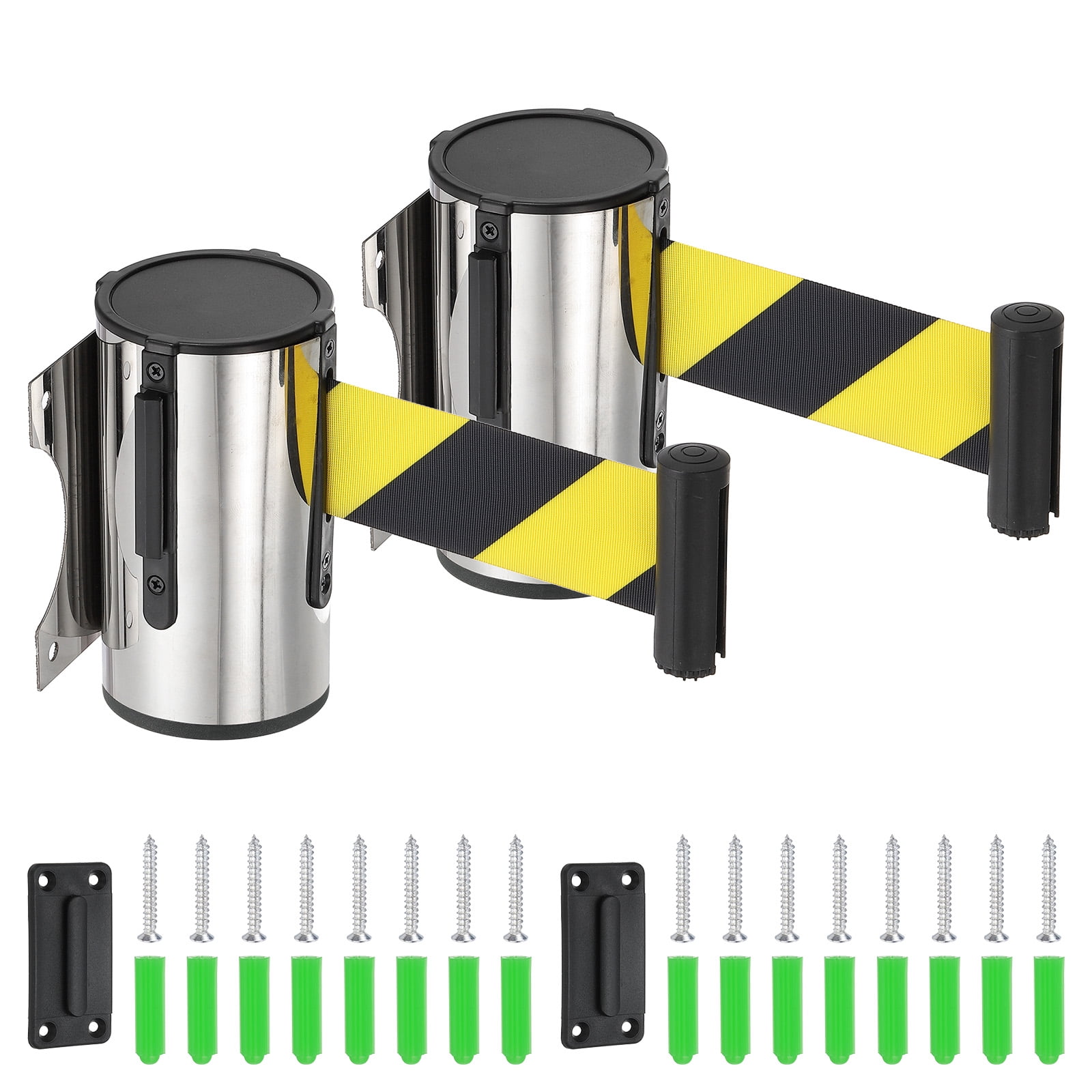 Uxcell Fixed Wall Mount Retractable Belt Barrier Fixed Crowd Control ...
