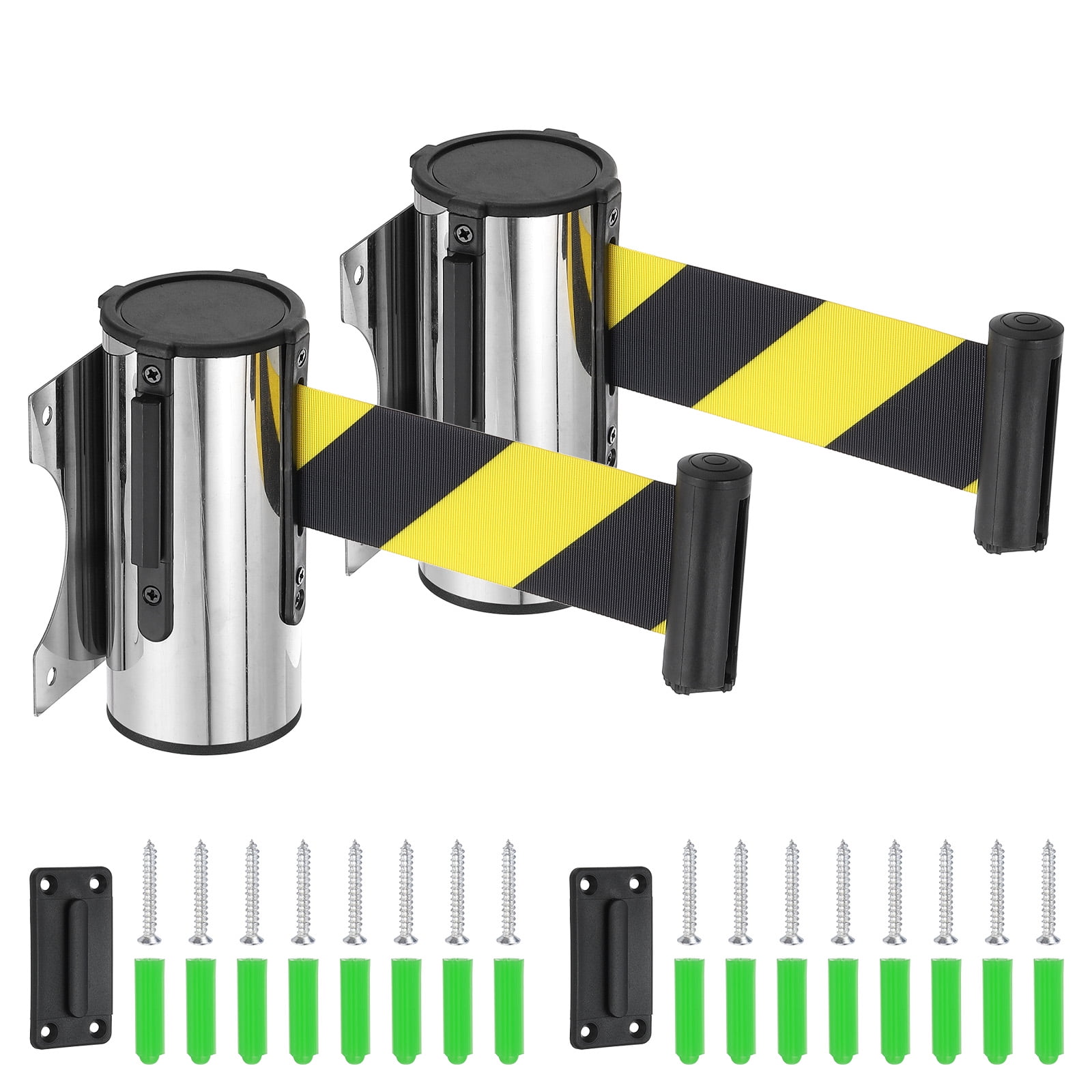 Uxcell Fixed Wall Mount Retractable Belt Barrier Fixed Crowd Control ...