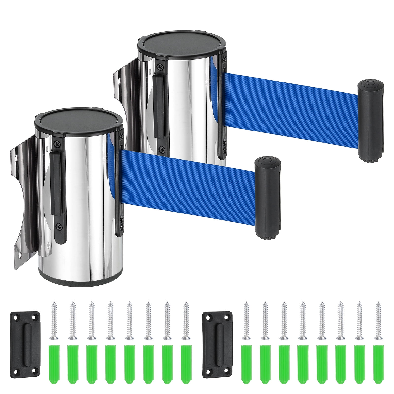Uxcell Fixed Wall Mount Retractable Belt Barrier Fixed Crowd Control ...