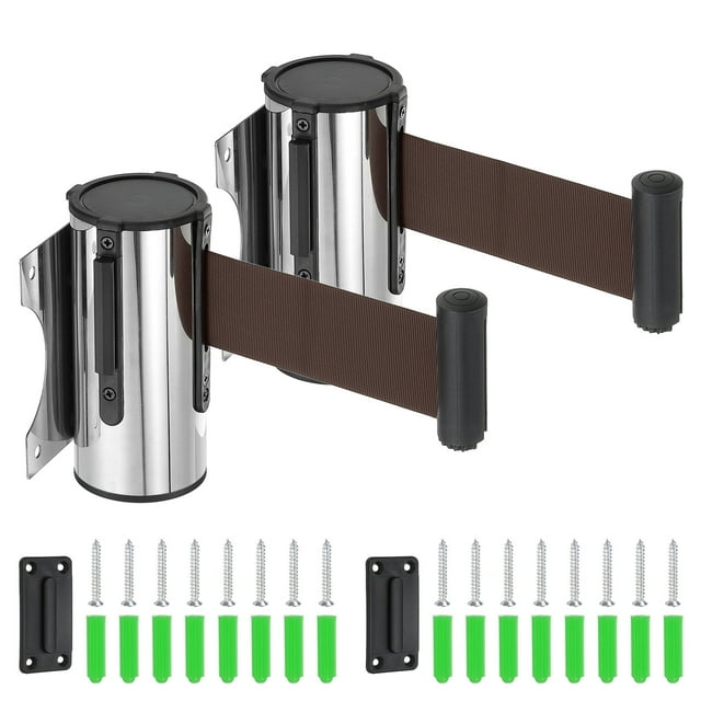 Uxcell Fixed Wall Mount Retractable Belt Barrier Fixed Crowd Control ...