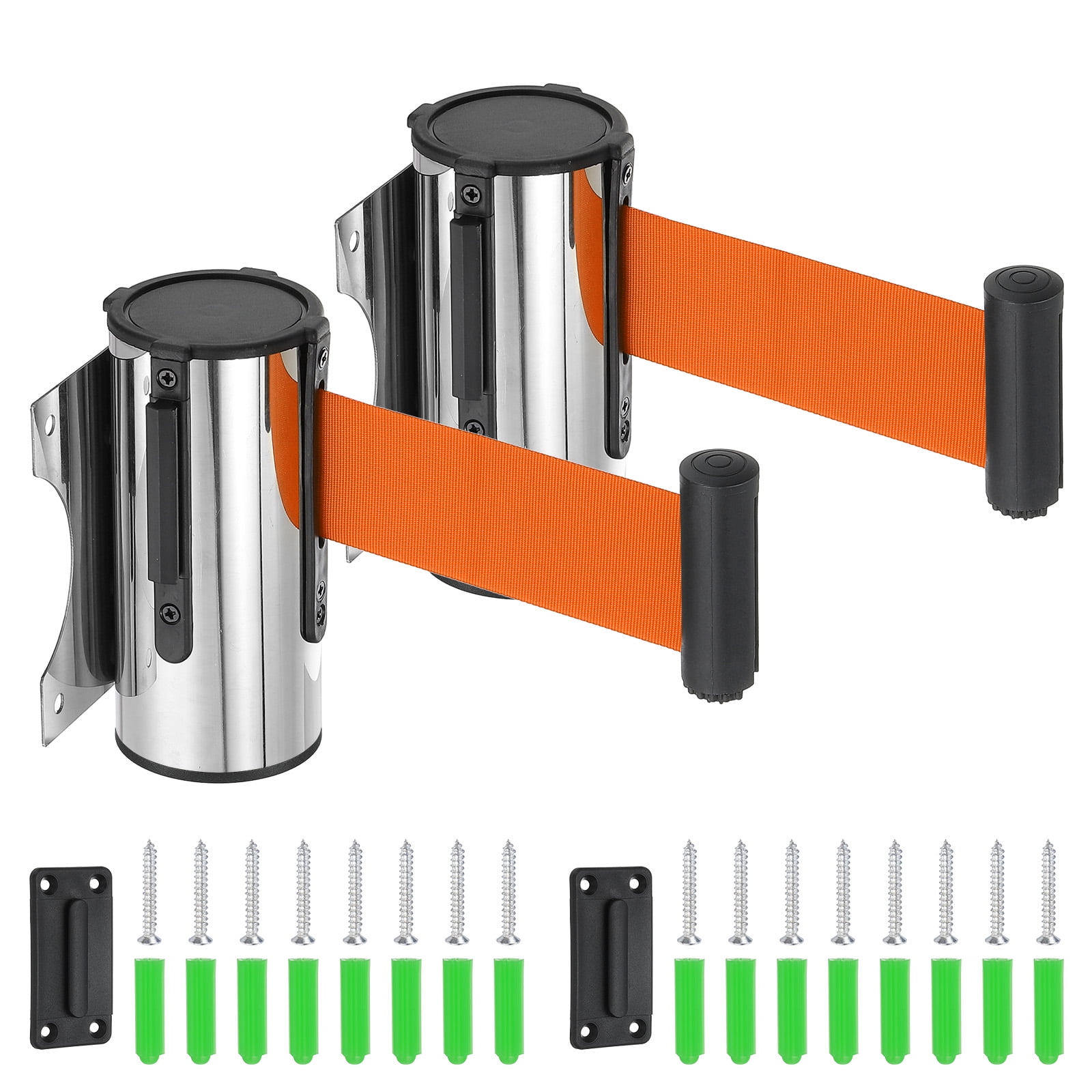 Uxcell Fixed Wall Mount Retractable Belt Barrier Fixed Crowd Control ...