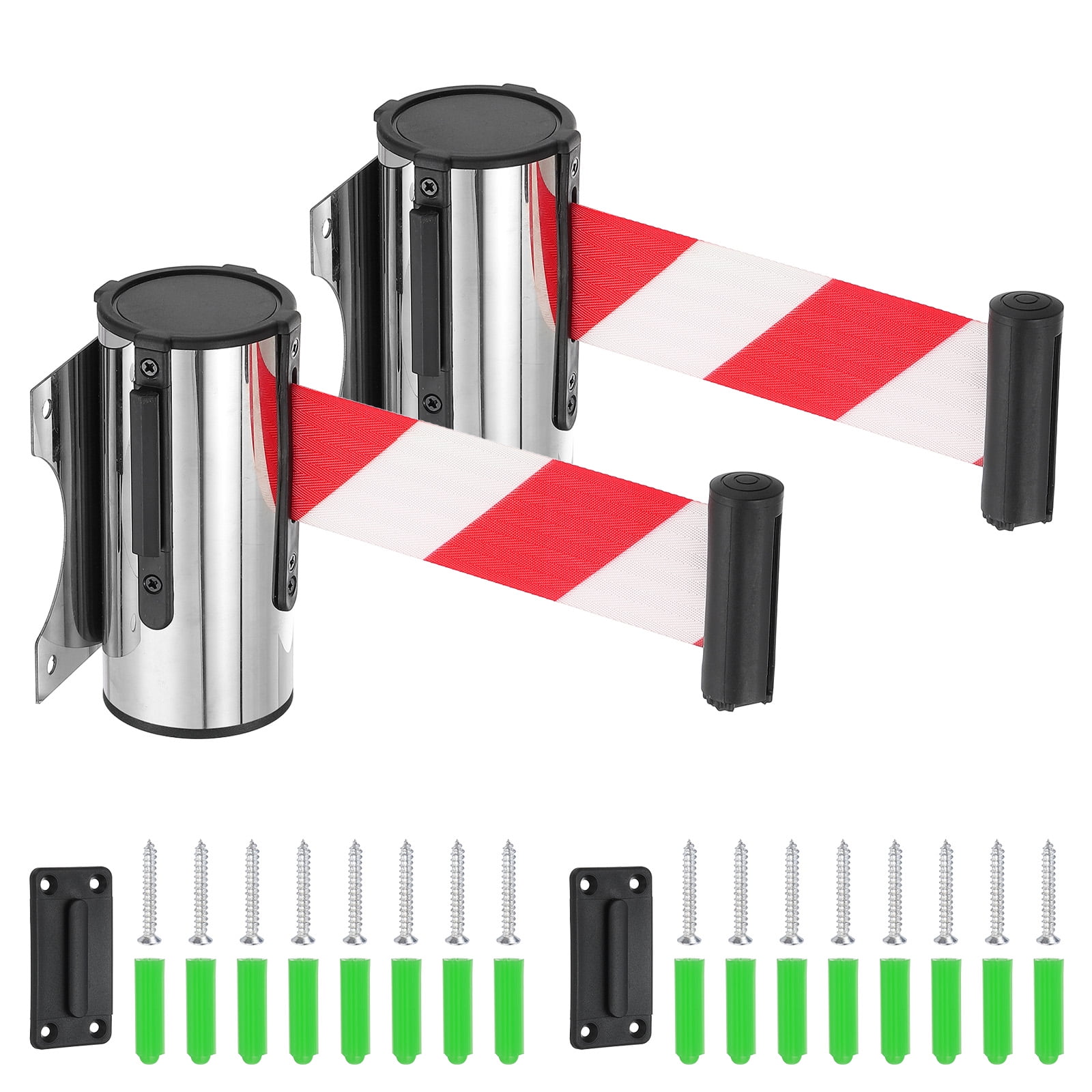 Uxcell Fixed Wall Mount Retractable Belt Barrier Fixed Crowd Control ...