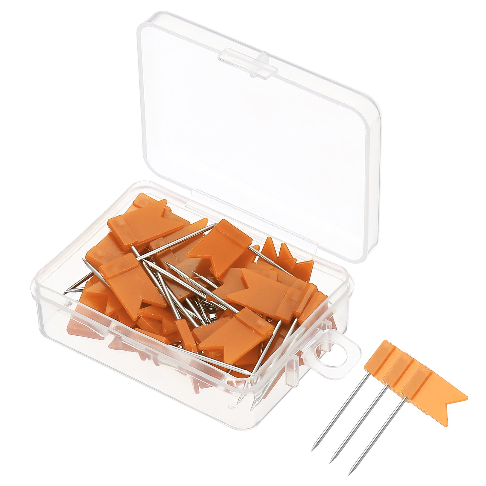Uxcell Flag Map Push Pins, 1 Inch Travel Map Pins with Plastic Head ...