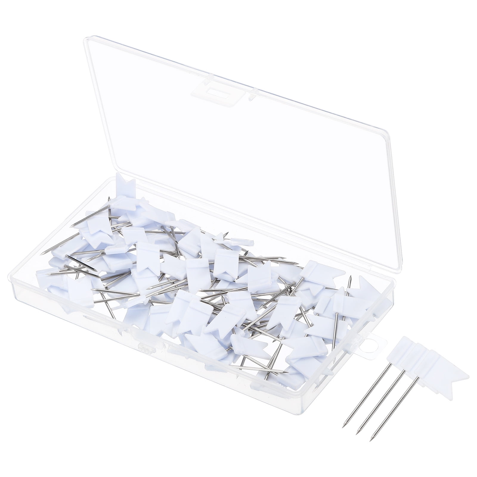 Uxcell Flag Map Push Pins, 1 Inch Travel Map Pins with Plastic Head ...