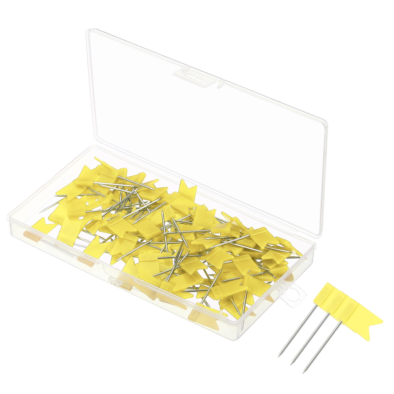Uxcell Flag Map Push Pins, 1 Inch Travel Map Pins with Plastic Head ...