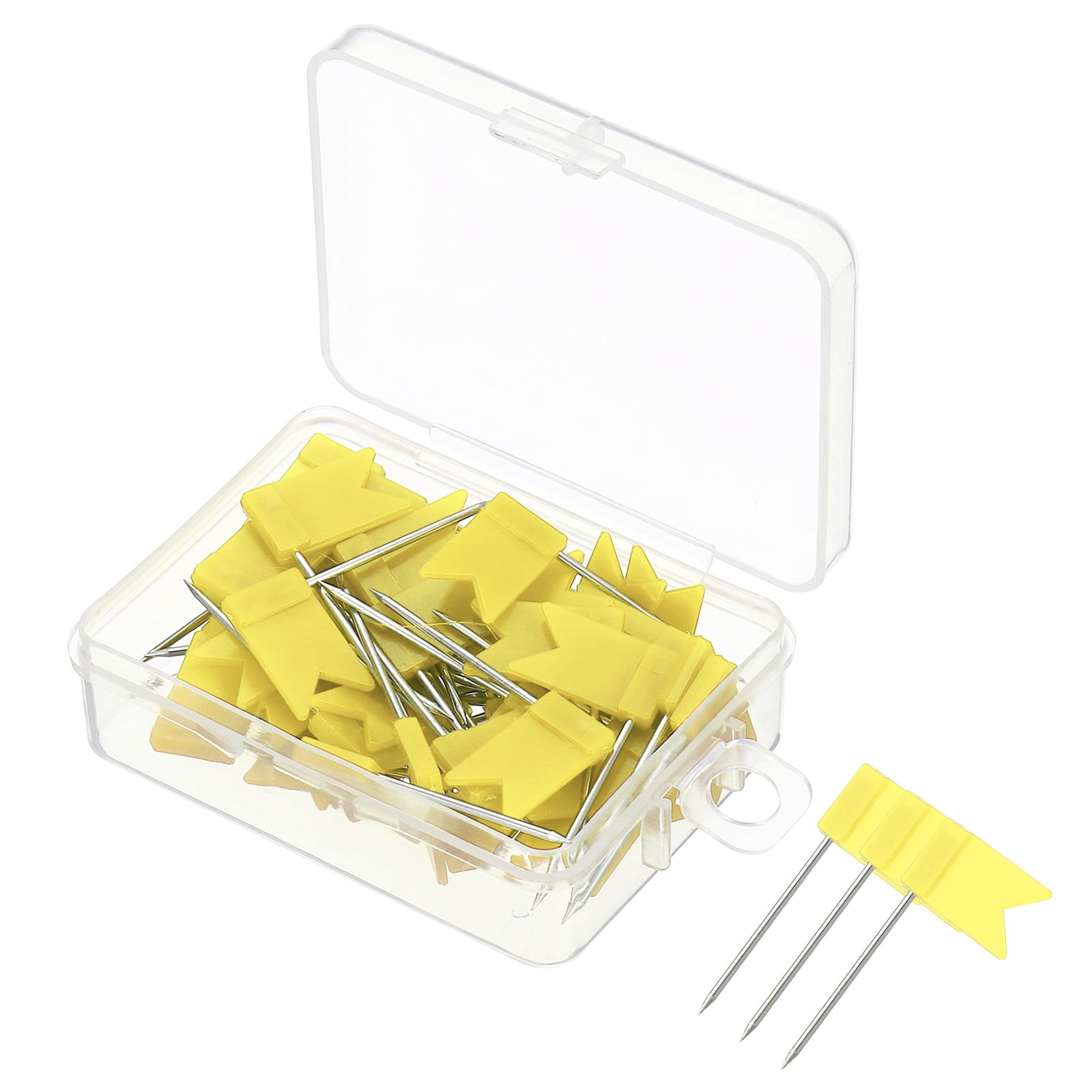 Uxcell Flag Map Push Pins, 1 Inch Travel Map Pins with Plastic Head ...