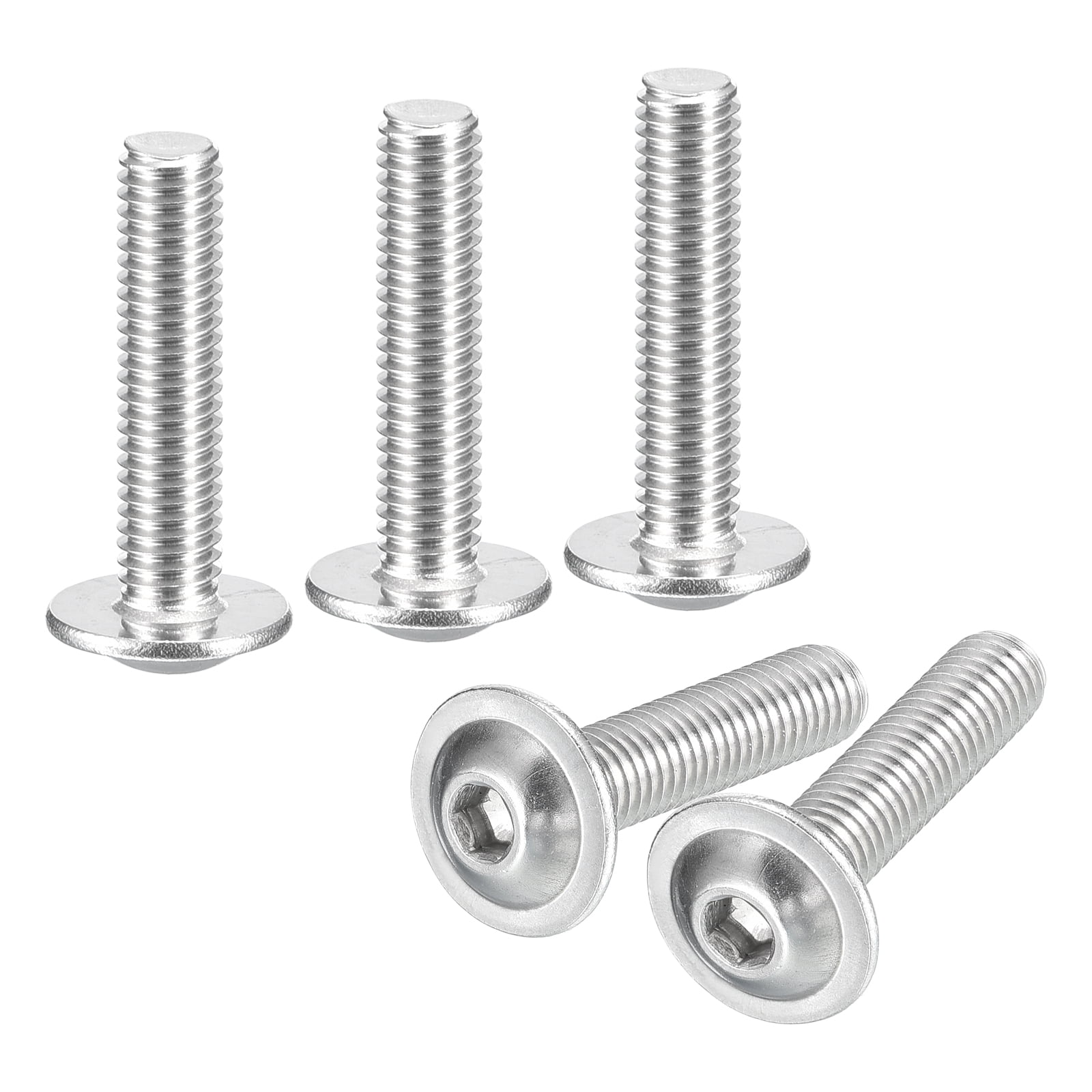 Uxcell Flanged Button Head Socket Cap Screws, 100 Pcs M5x22mm - 304 ...