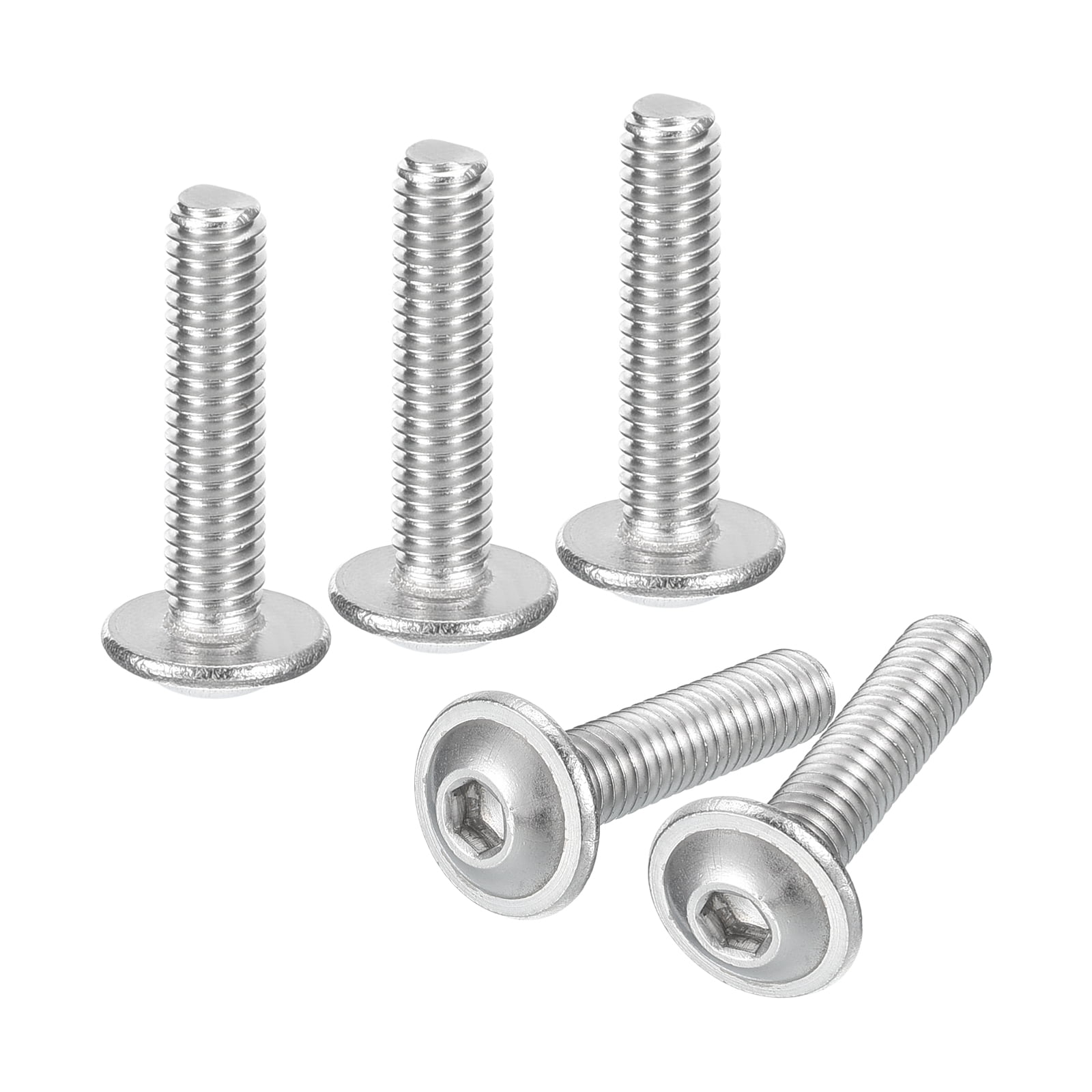 Uxcell Flanged Button Head Socket Cap Screws,50 Pcs M4x18mm - 304 Stainless Steel Socket Drive ...