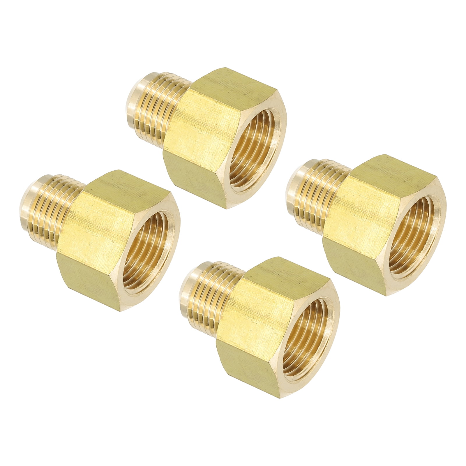 Uxcell Flare Connectors, SAE 45 Degree Flare Brass Adapter Flare Pipe Fitting for Air Gas Line ...