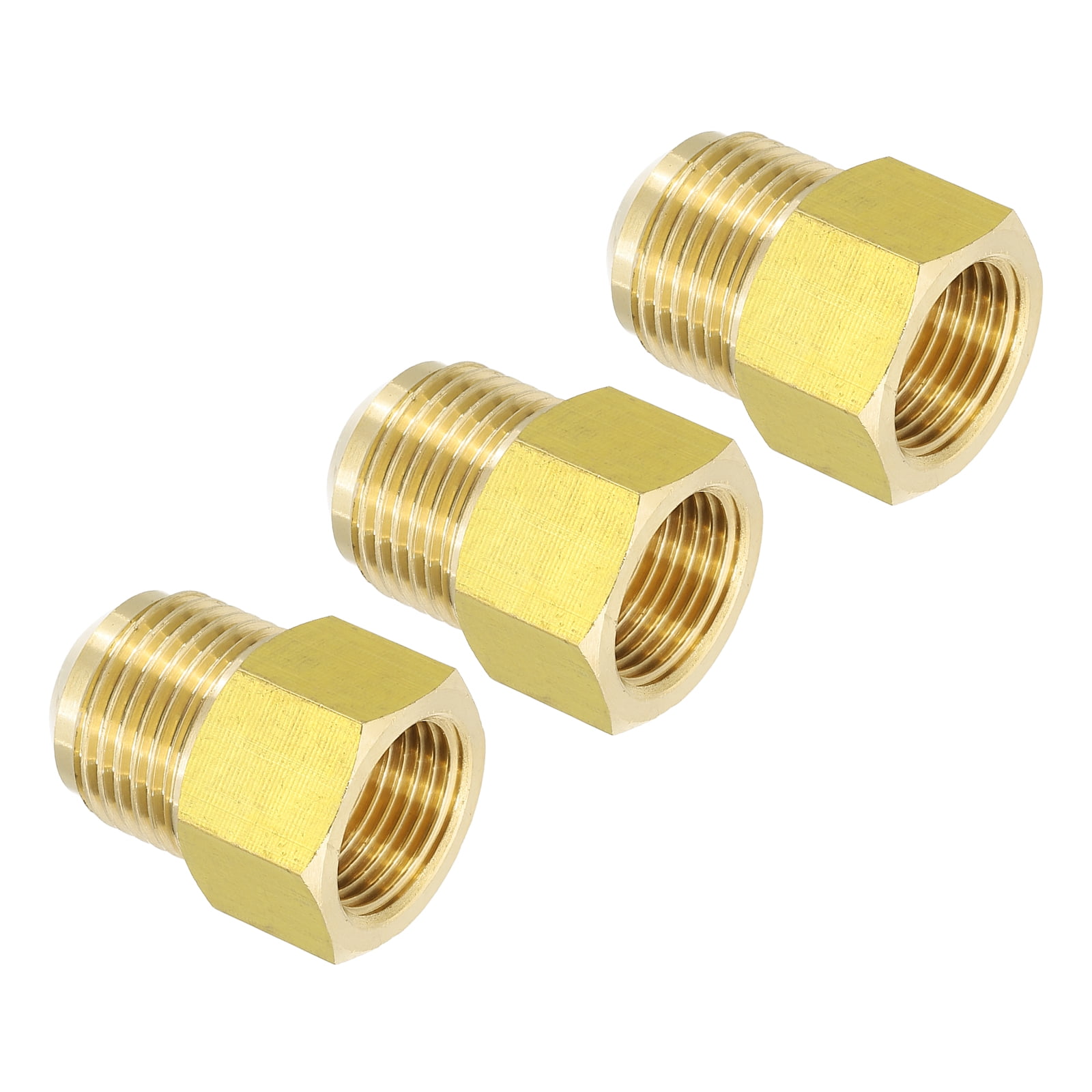 Uxcell Flare Connectors, SAE 45 Degree Flare Brass Adapter Flare Pipe ...