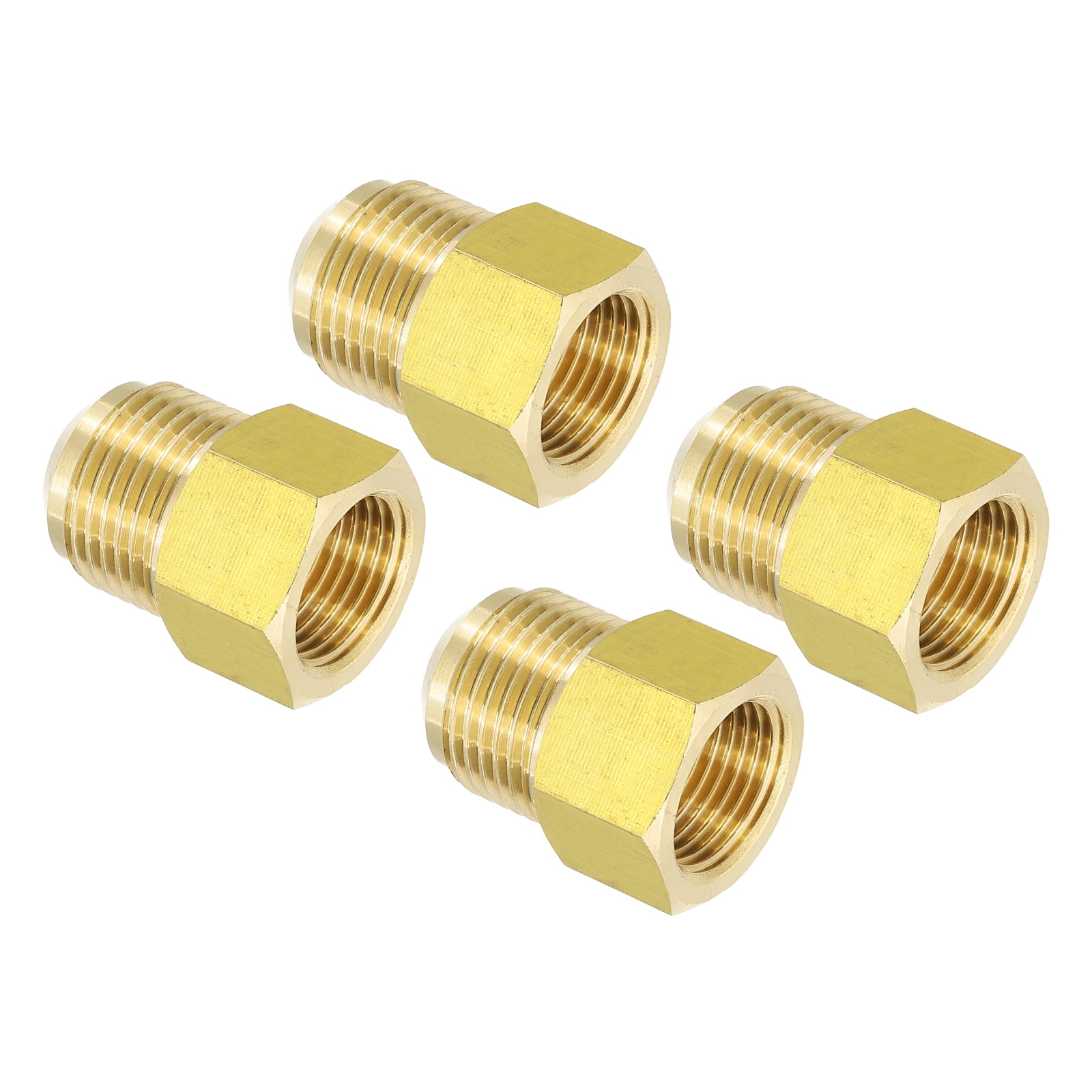 Uxcell Flare Connectors, SAE 45 Degree Flare Brass Adapter Flare Pipe Fitting for Air Gas Line ...