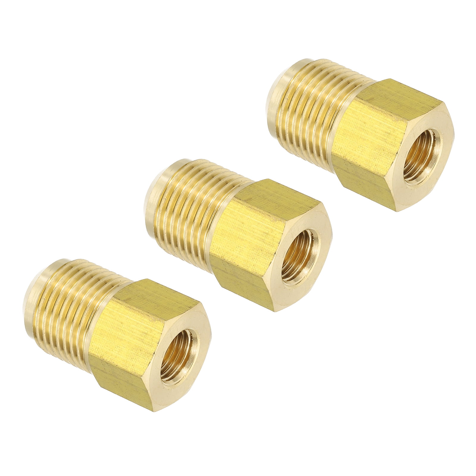Uxcell Flare Connectors, SAE 45 Degree Flare Brass Adapter Flare Pipe Fitting for Air Gas Line ...