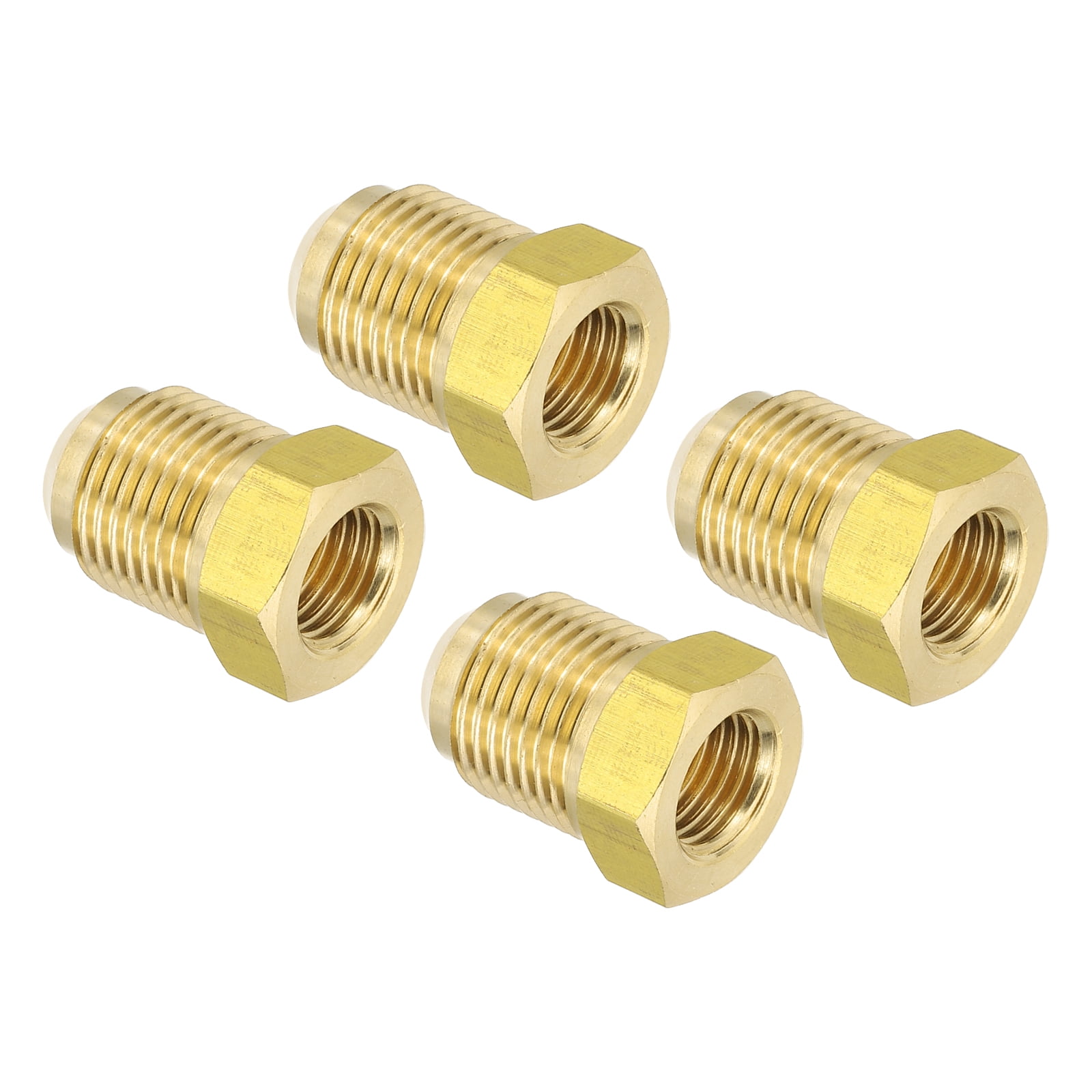 Uxcell Flare Connectors, SAE 45 Degree Flare Brass Adapter Flare Pipe Fitting for Air Gas Line ...