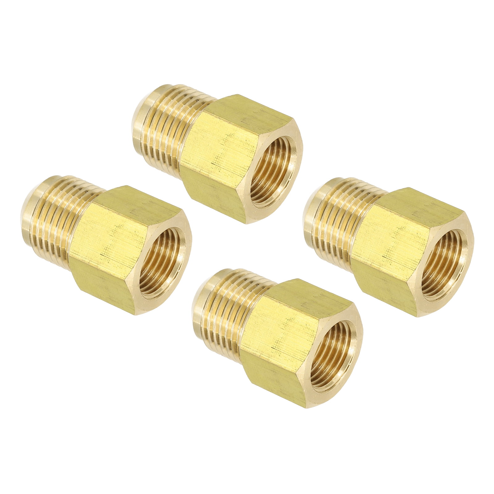 Uxcell Flare Connectors, SAE 45 Degree Flare Brass Adapter Flare Pipe Fitting for Air Gas Line ...