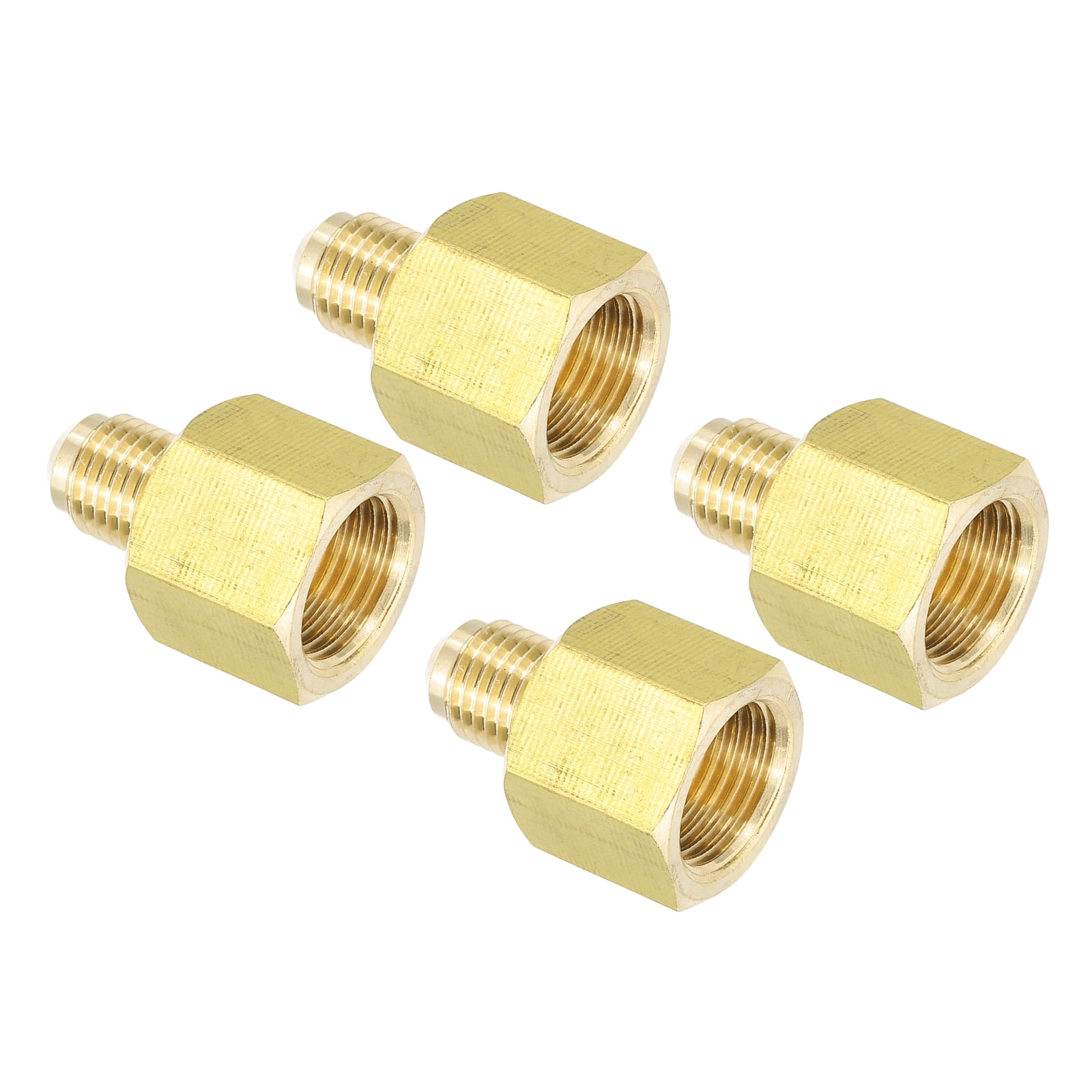 Uxcell Flare Connectors, SAE 45 Degree Flare Brass Adapter Flare Pipe Fitting for Air Gas Line ...