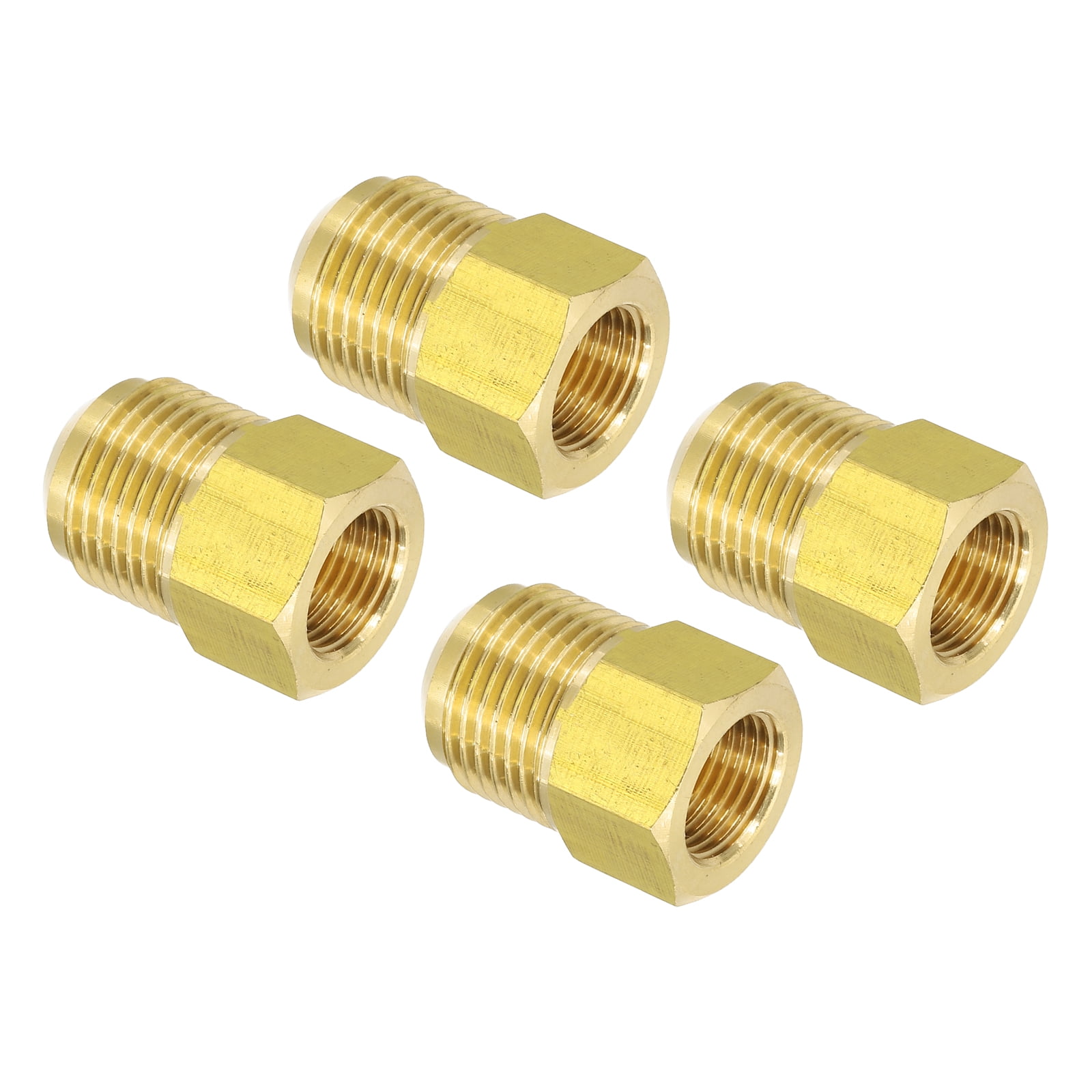 Uxcell Flare Connectors, SAE 45 Degree Flare Brass Adapter Flare Pipe ...