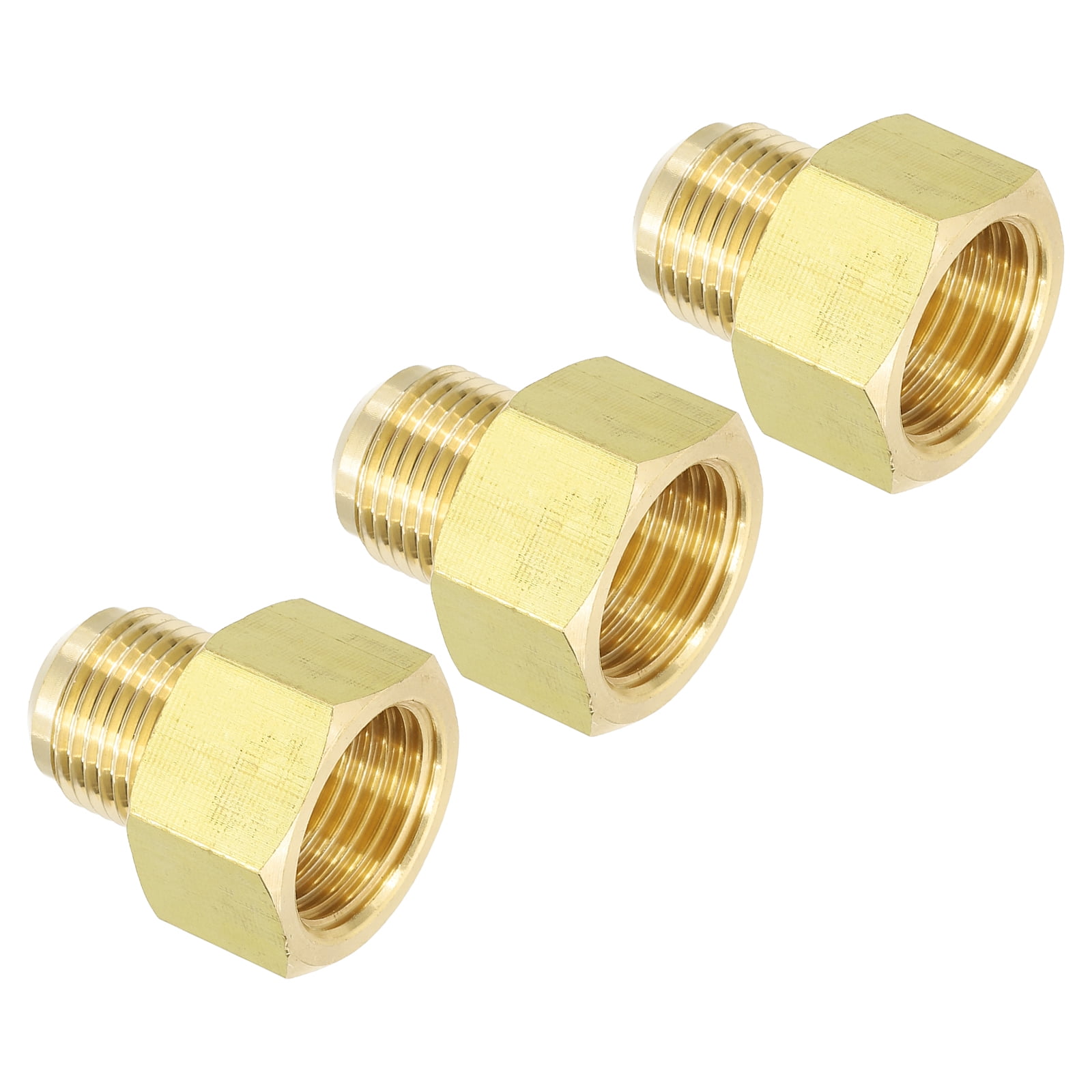 Uxcell Flare Connectors, SAE 45 Degree Flare Brass Adapter Flare Pipe Fitting for Air Gas Line ...
