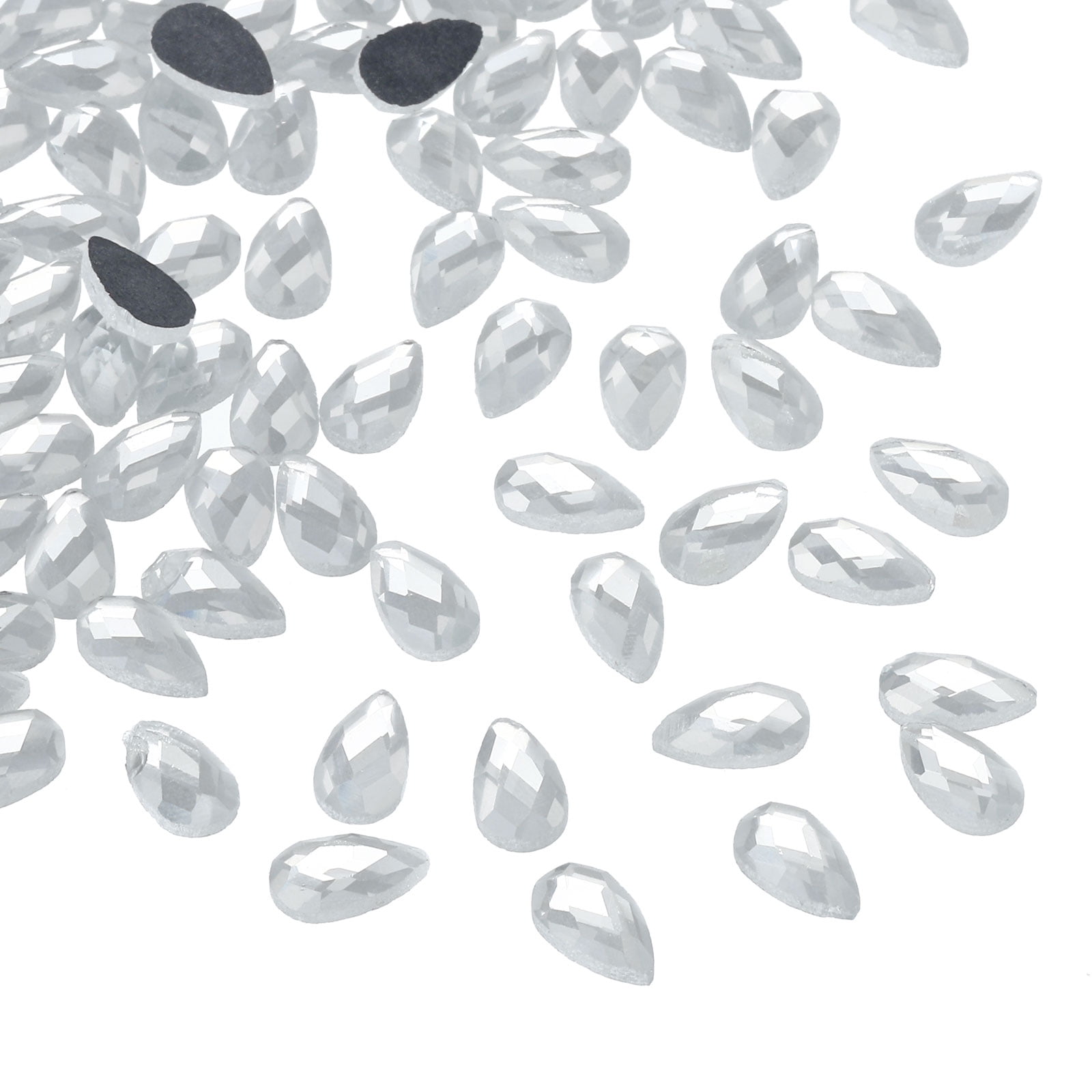Uxcell Flat Back Acrylic Teardrop Gems, 12x7mm Teardrop Rhinestones ...