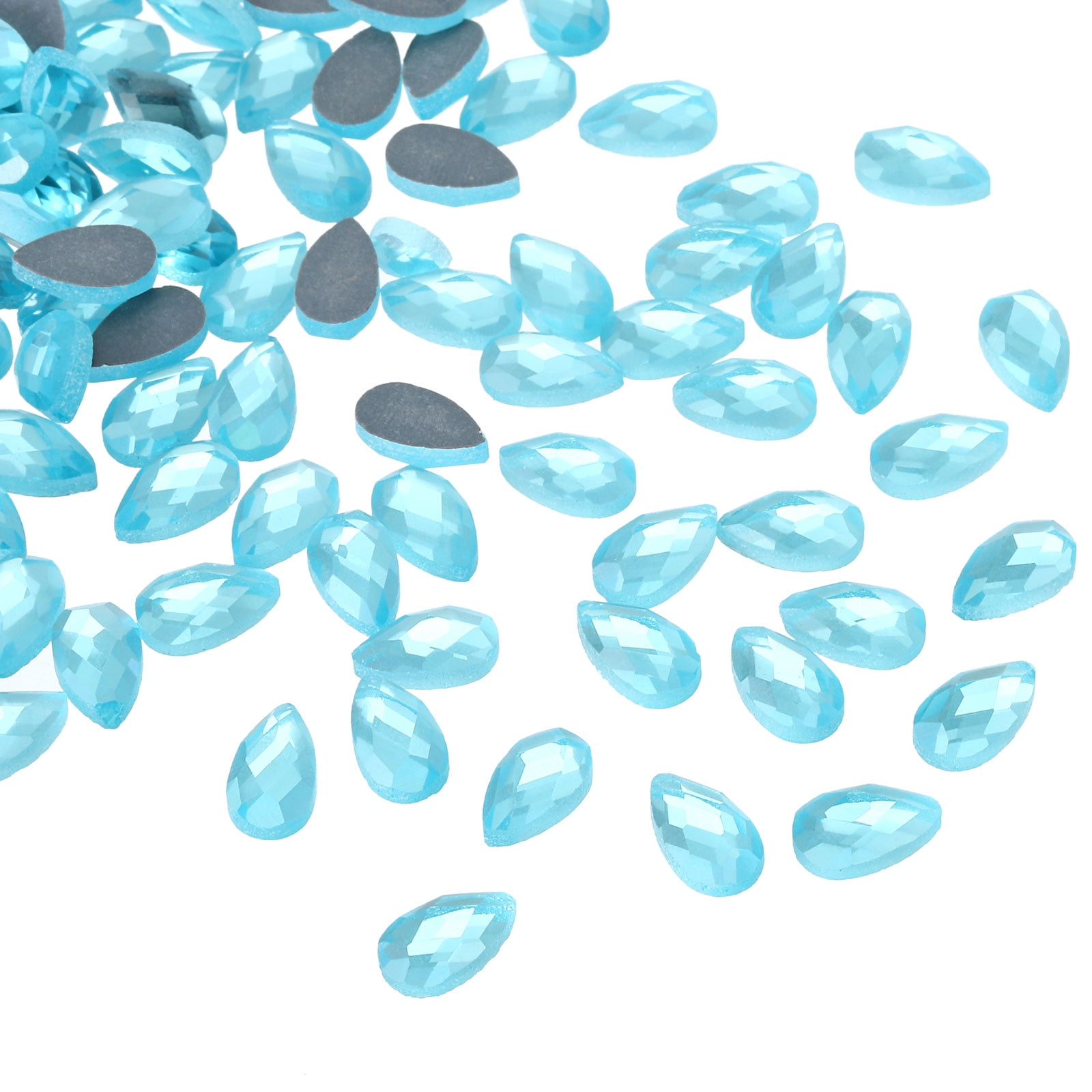 Uxcell Flat Back Acrylic Teardrop Gems, 12x7mm Teardrop Rhinestones ...