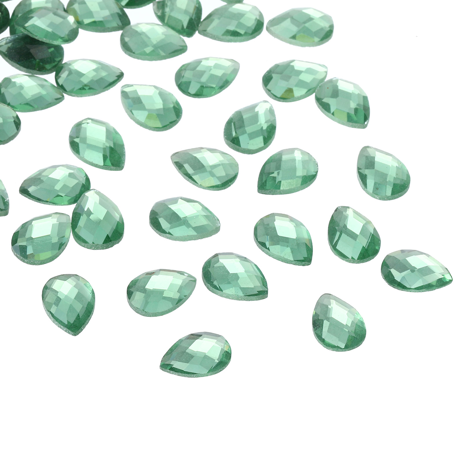 Uxcell Flat Back Acrylic Teardrop Gems, 14x10mm Teardrop Rhinestones ...