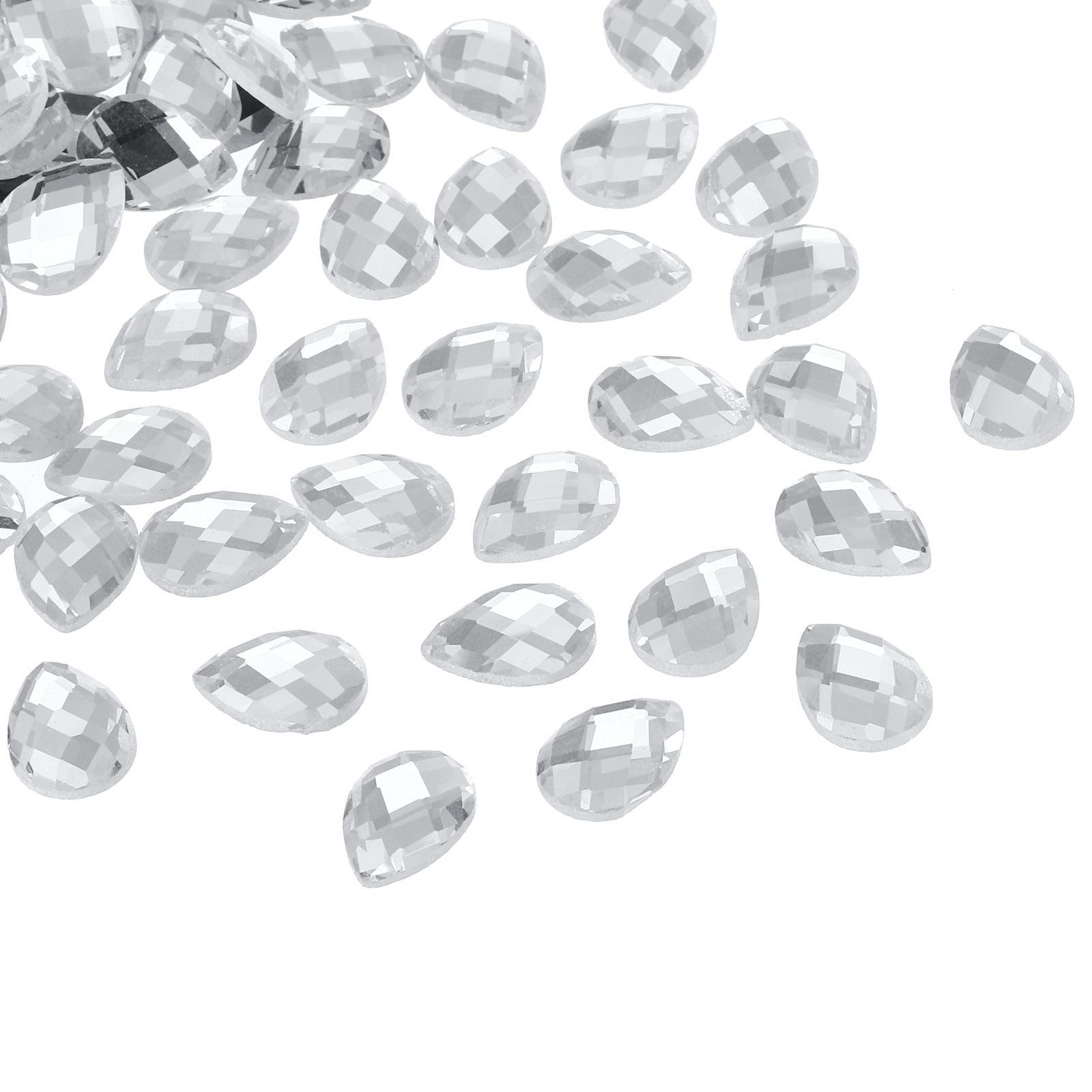 Uxcell Flat Back Acrylic Teardrop Gems, 18x13mm Teardrop Rhinestones ...