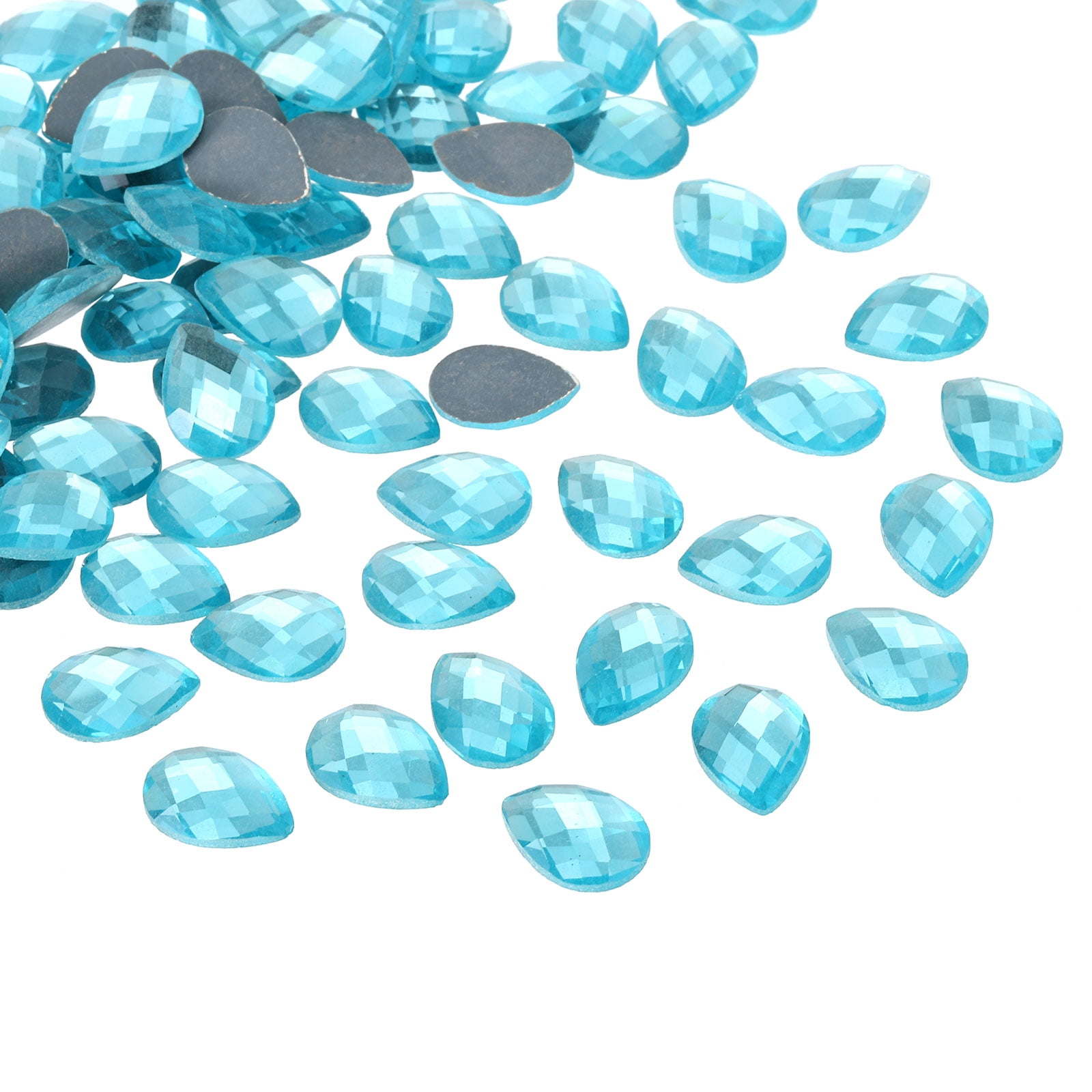 Uxcell Flat Back Acrylic Teardrop Gems, 18x13mm Teardrop Rhinestones ...