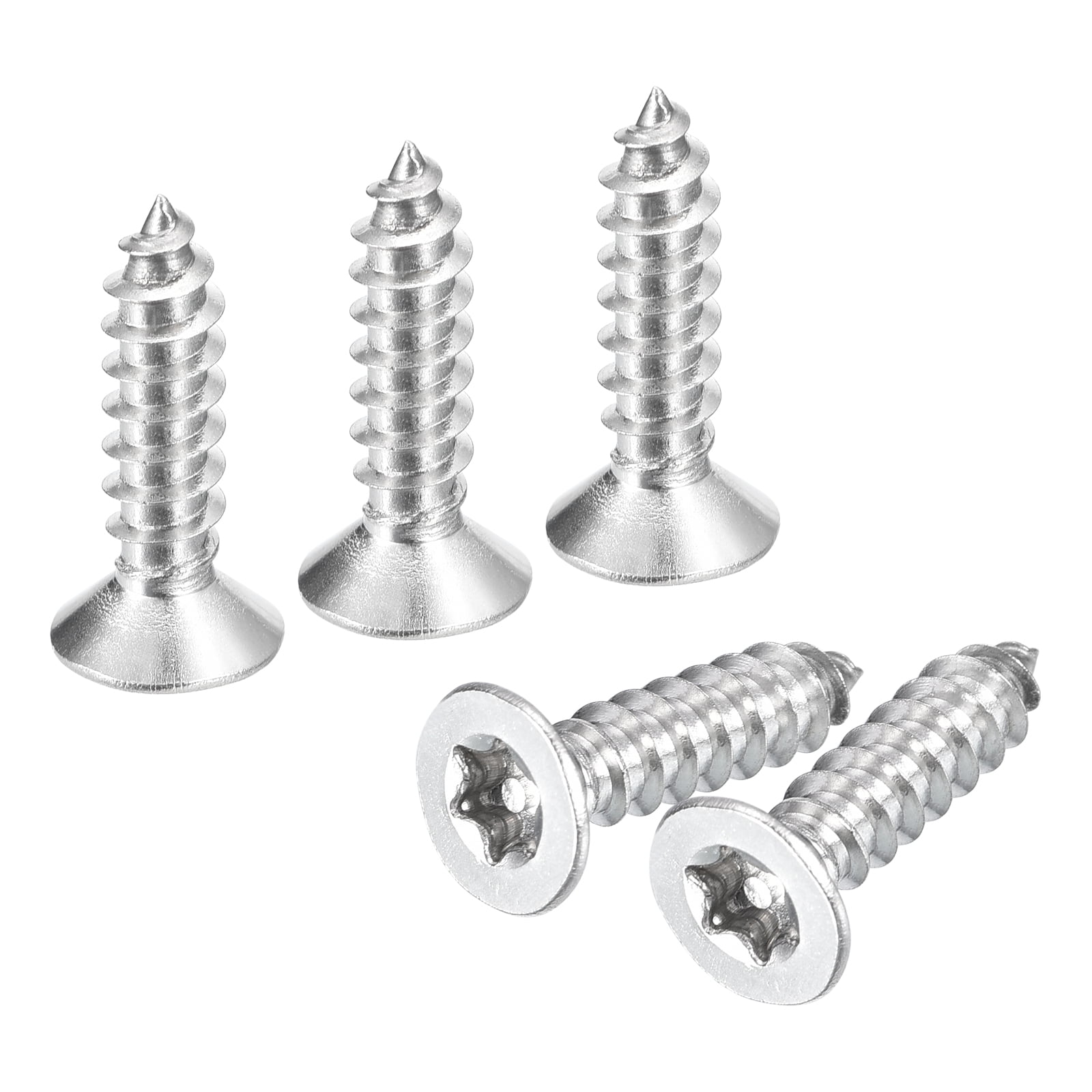 Uxcell Flat Countersunk Head Torx Screws, 60Pcs M4 x 16mm 304 Stainless Steel Tamper Proof Sheet ...