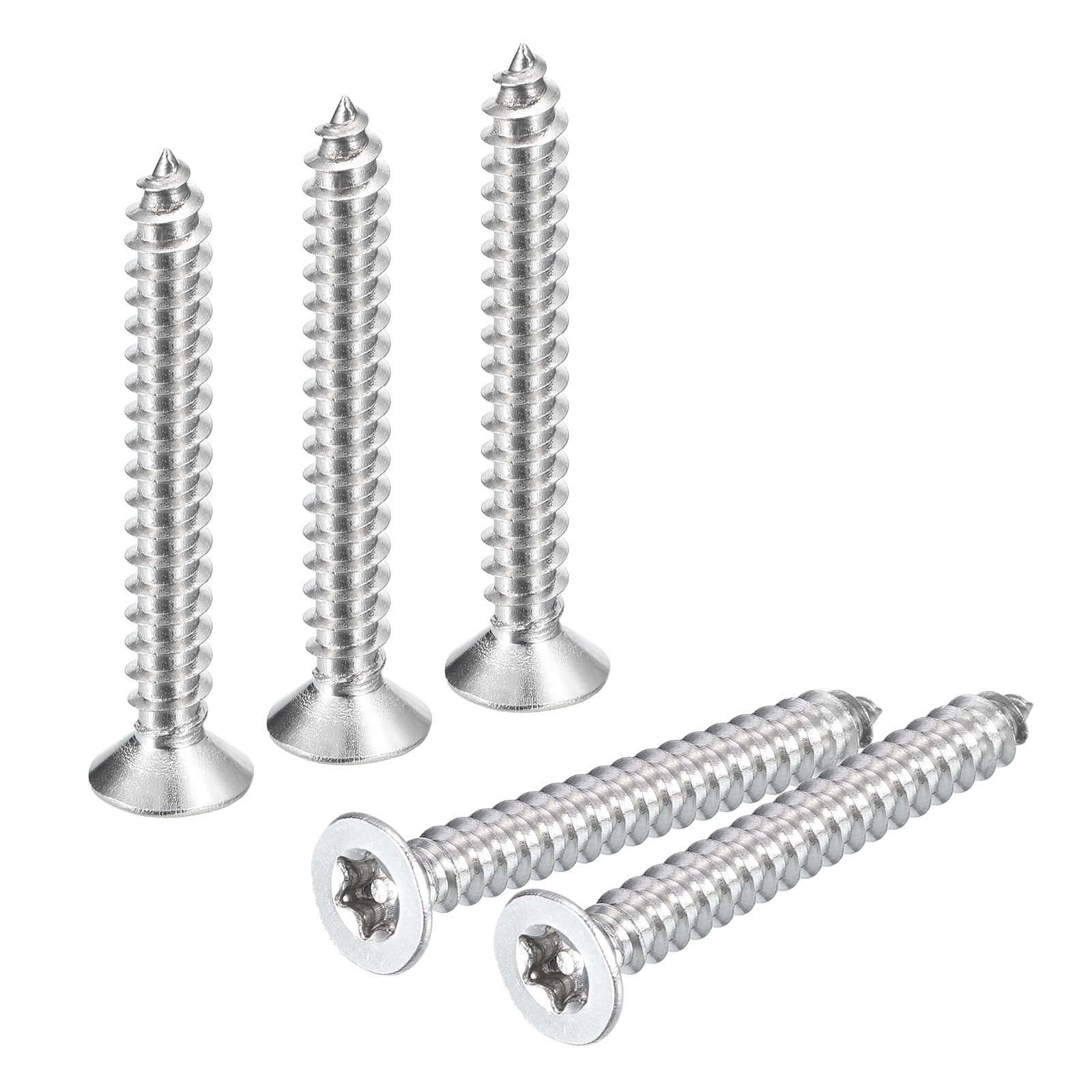 Uxcell Flat Countersunk Head Torx Screws, 60Pcs M4 x 35mm 304 Stainless ...