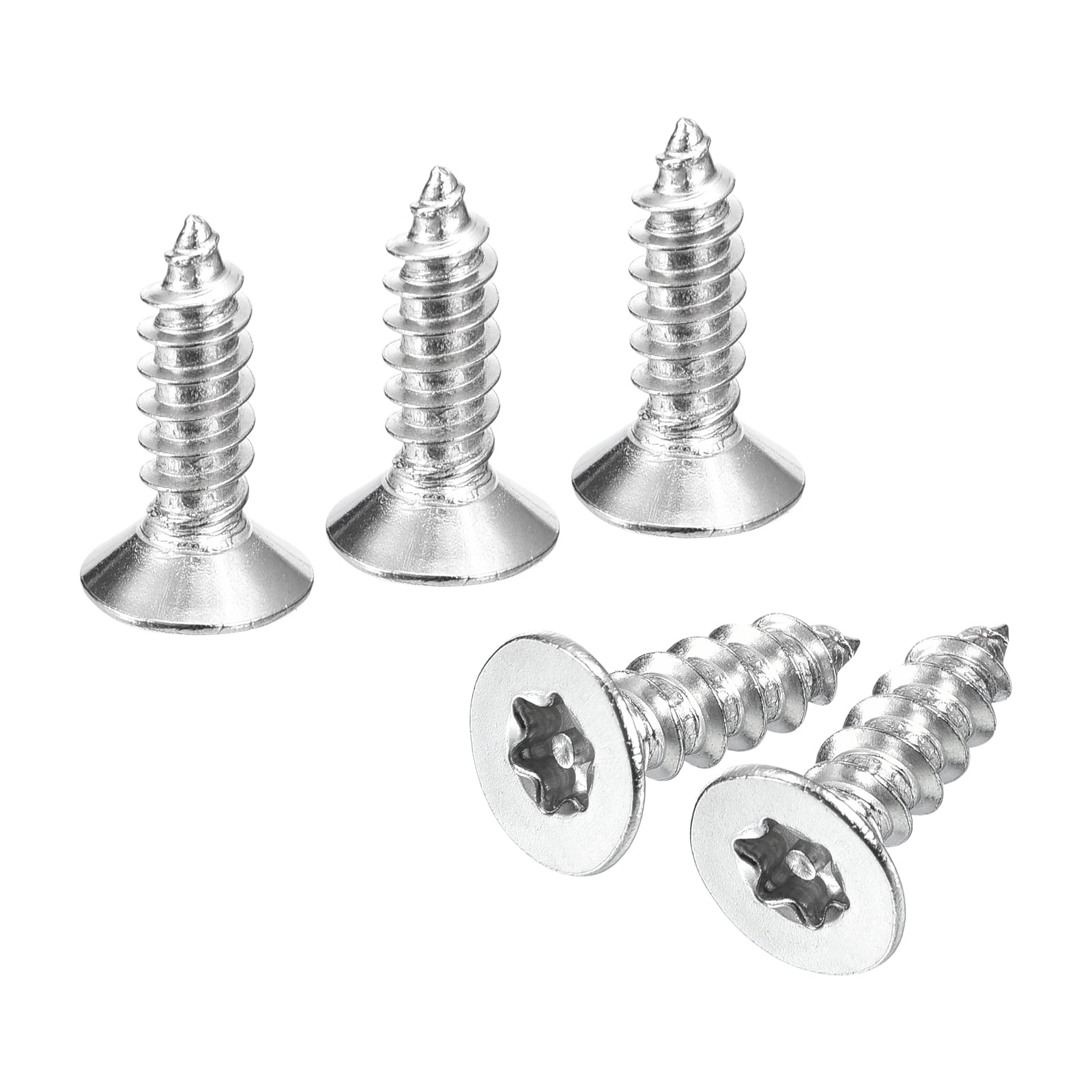 Uxcell Flat Countersunk Head Torx Screws, 60Pcs M5 x 16mm 304 Stainless Steel Tamper Proof Sheet ...