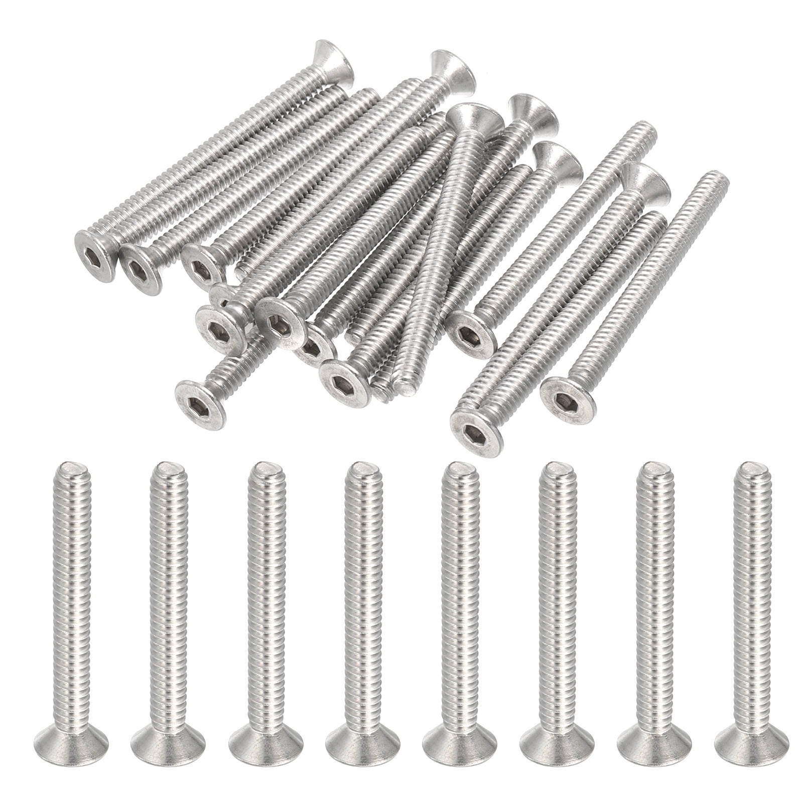 Uxcell Flat Head Socket Cap Screws Stainless Steel Flat Countersunk ...