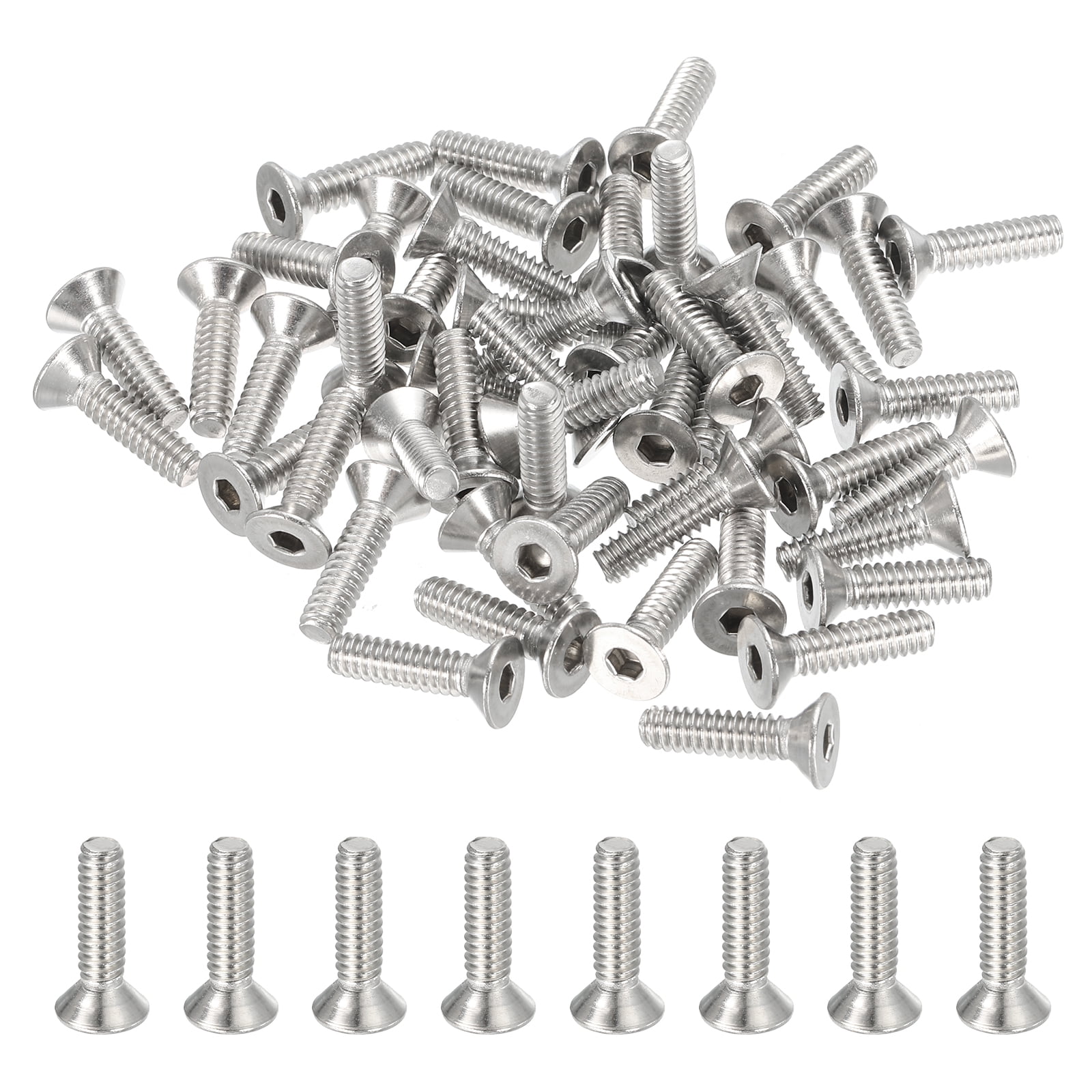 Uxcell Flat Head Socket Cap Screws Stainless Steel Flat Countersunk ...