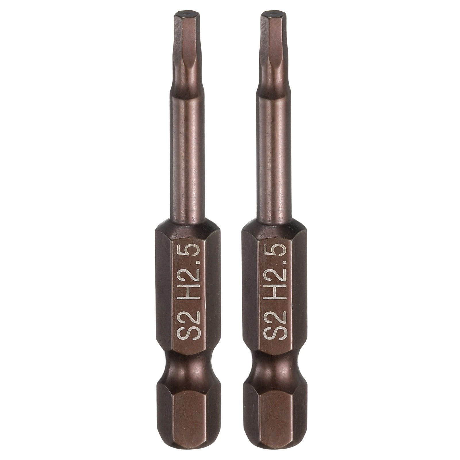 Uxcell 2pcs Flat Hex Screwdriver Bit H2.5 Magnetic Tip 1/4" Shank 2 ...