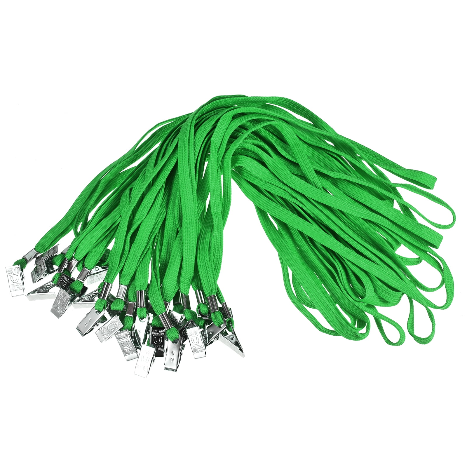Uxcell Flat Lanyards with Clip Neck ID Card Badge Holder Green ...