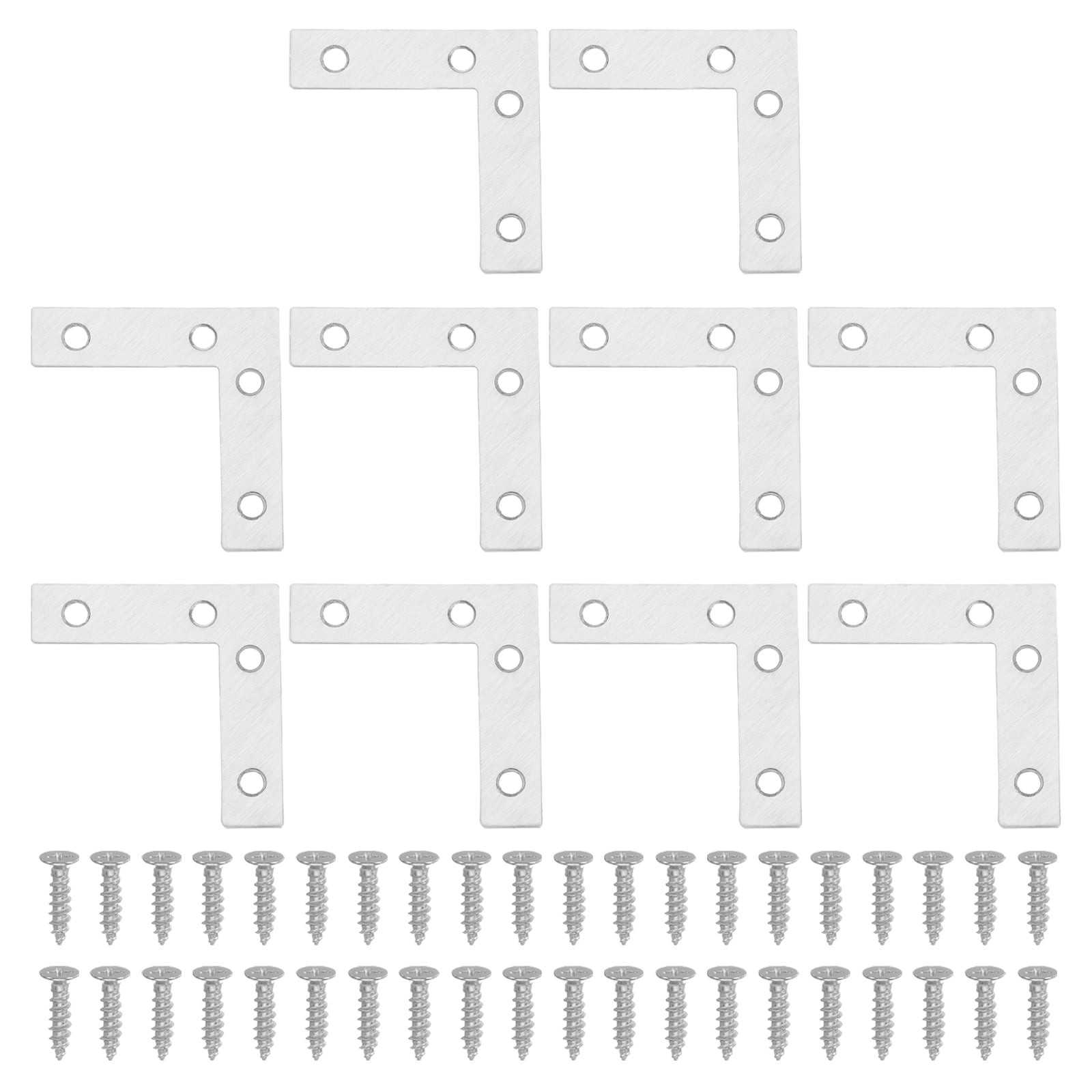 Uxcell Flat Mending Plate, Stainless Steel L-Shape Bracket for Shelves ...