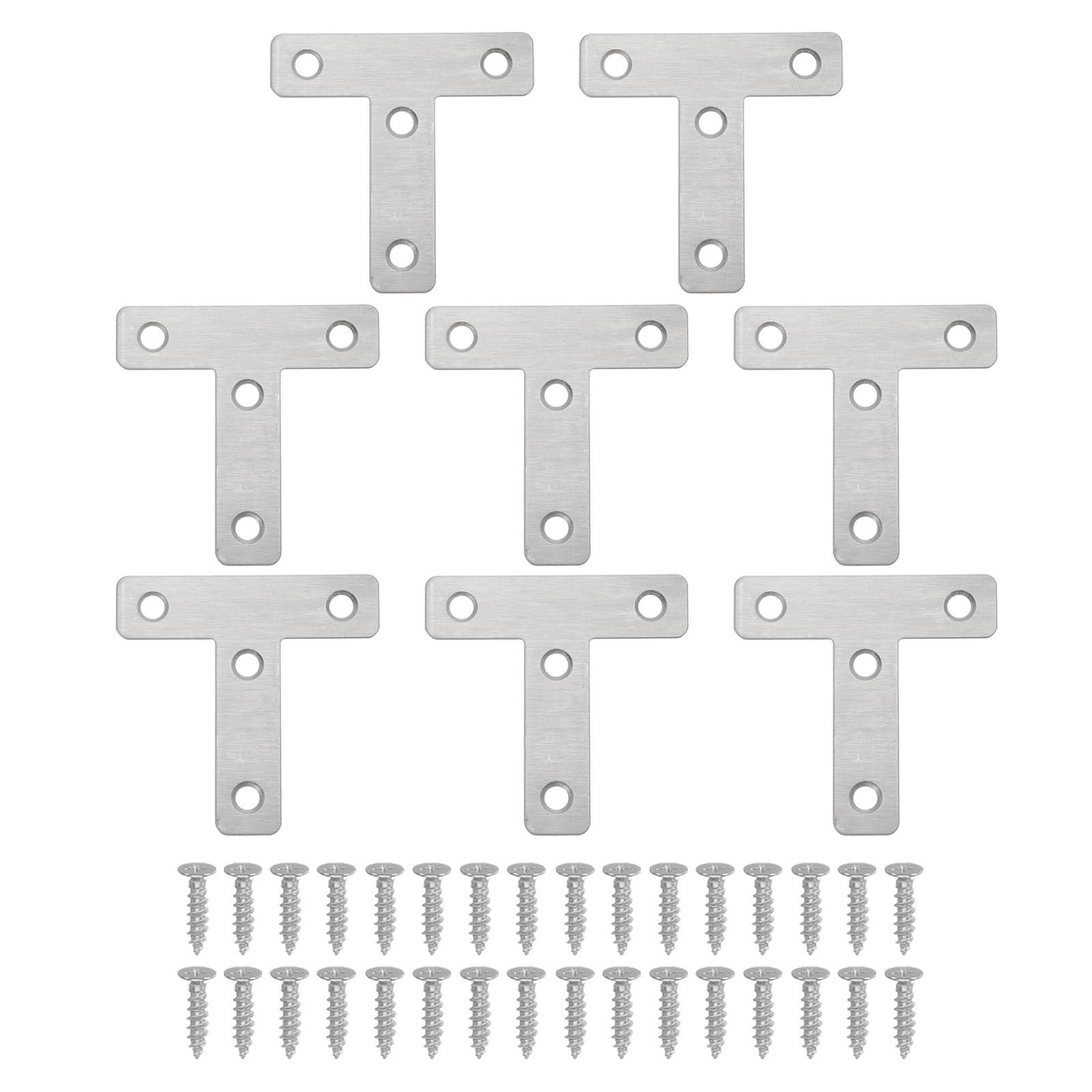 Uxcell Flat Mending Plate, Stainless Steel T-Shape Bracket for Shelves ...