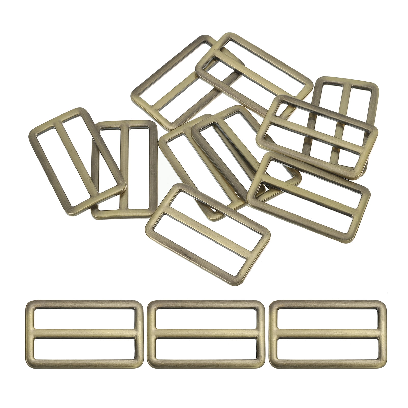 Uxcell Flat Metal Slide Buckle 1.5 Inch / 38mm, 10 Pcs Tri-glide ...