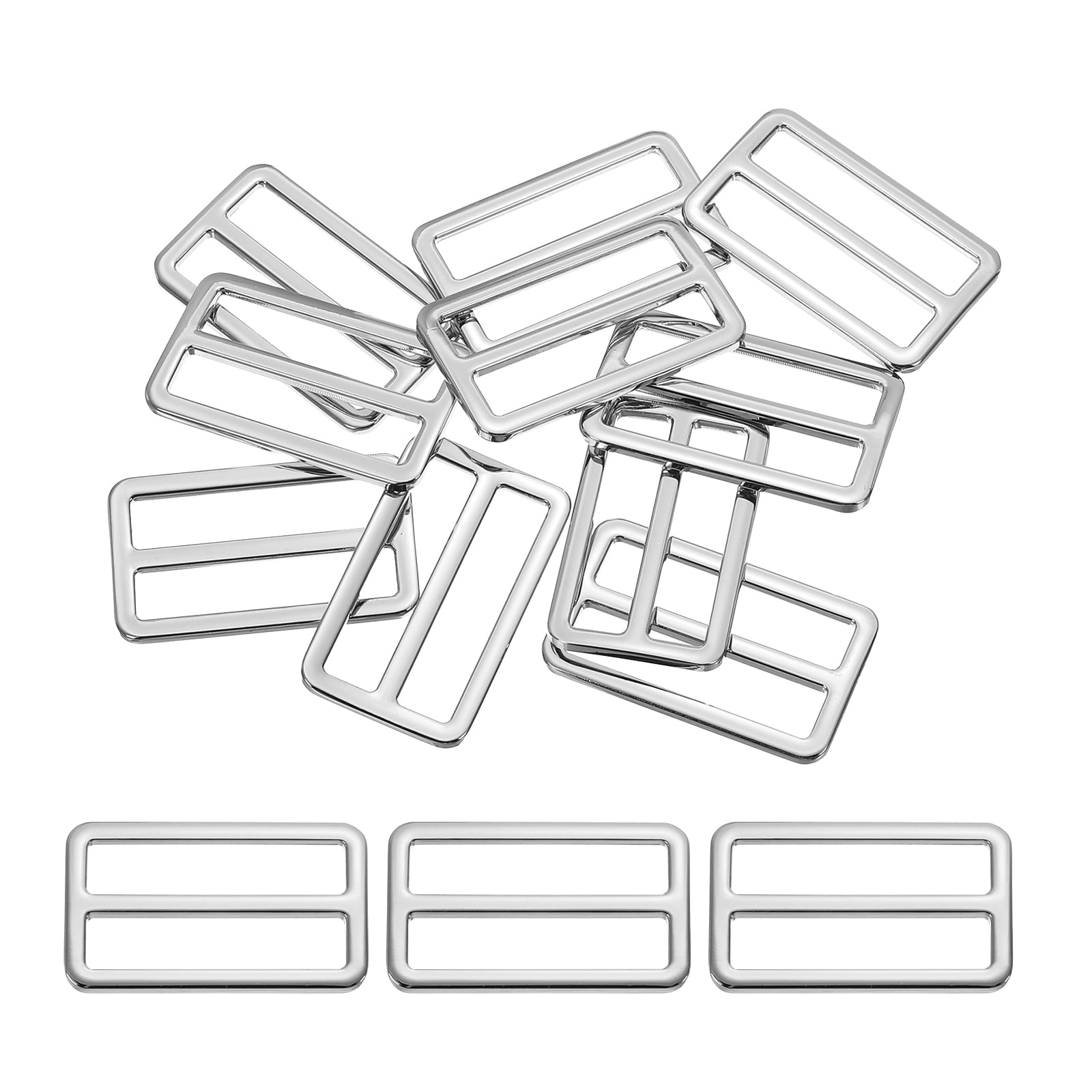 Uxcell Flat Metal Slide Buckle 1.5 Inch / 38mm, 10 Pcs Tri-glide ...