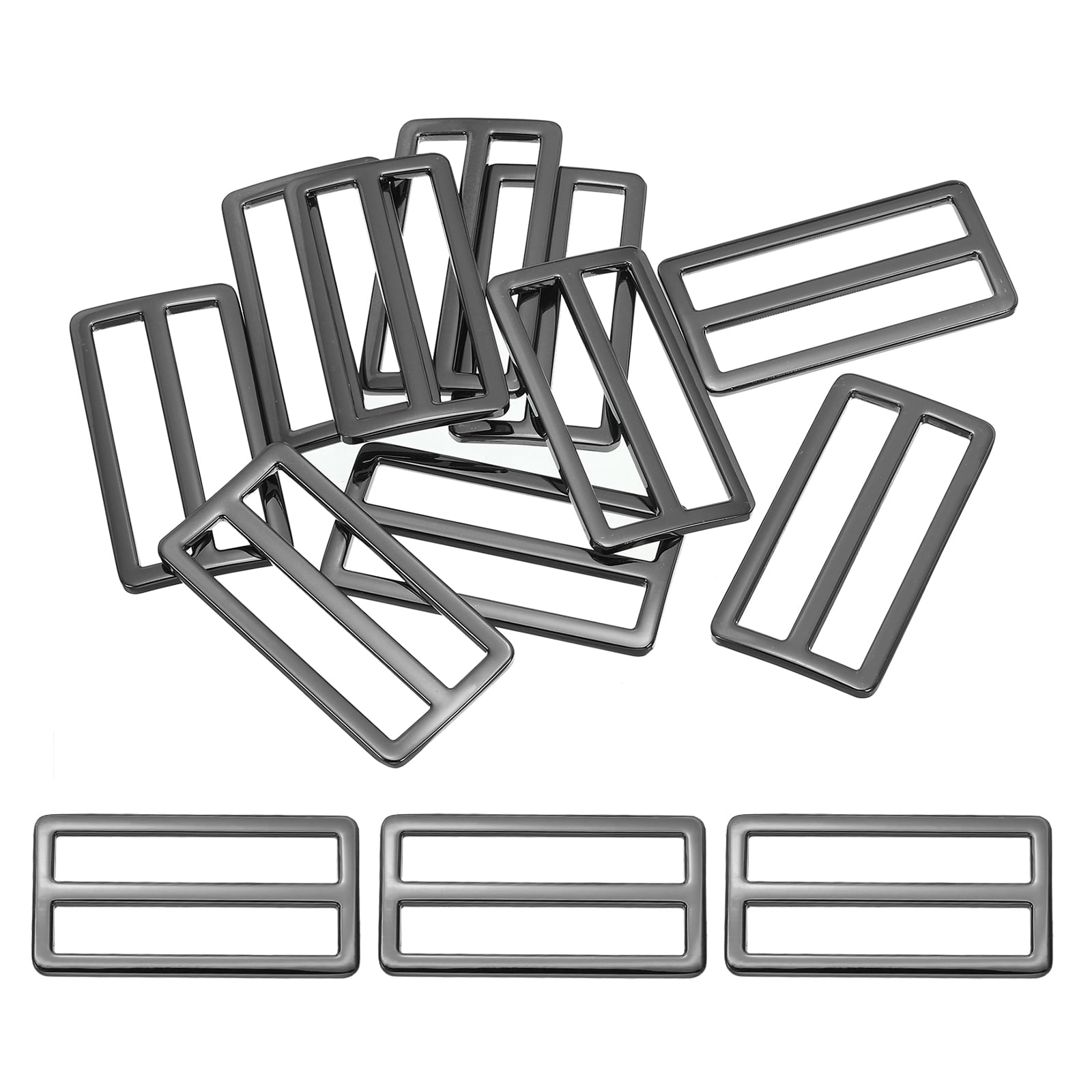 Uxcell Flat Metal Slide Buckle 2 Inch / 50mm, 10 Pcs Tri-glide Sliders ...