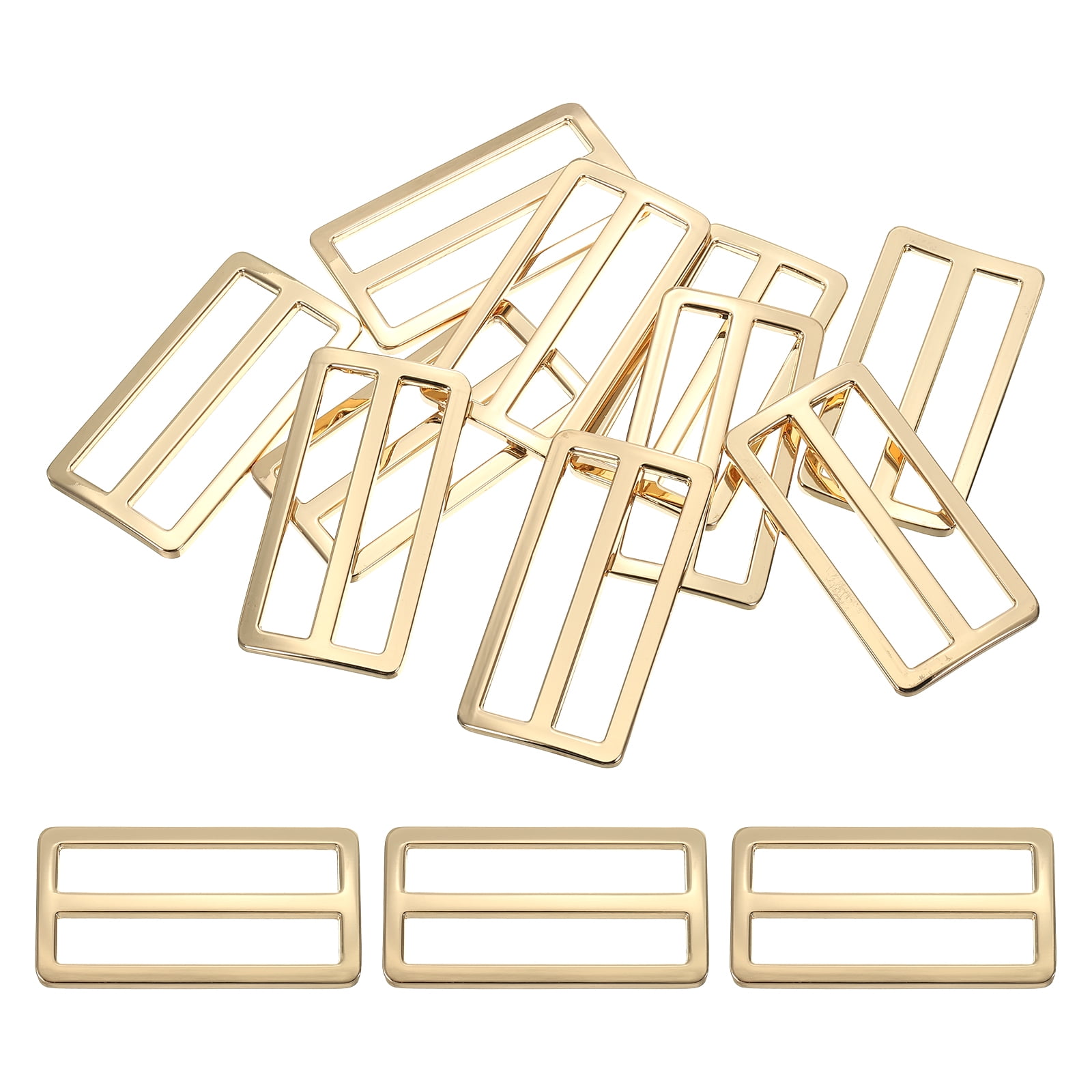 Uxcell Flat Metal Slide Buckle 2 Inch / 50mm, 10 Pcs Tri-glide Sliders ...
