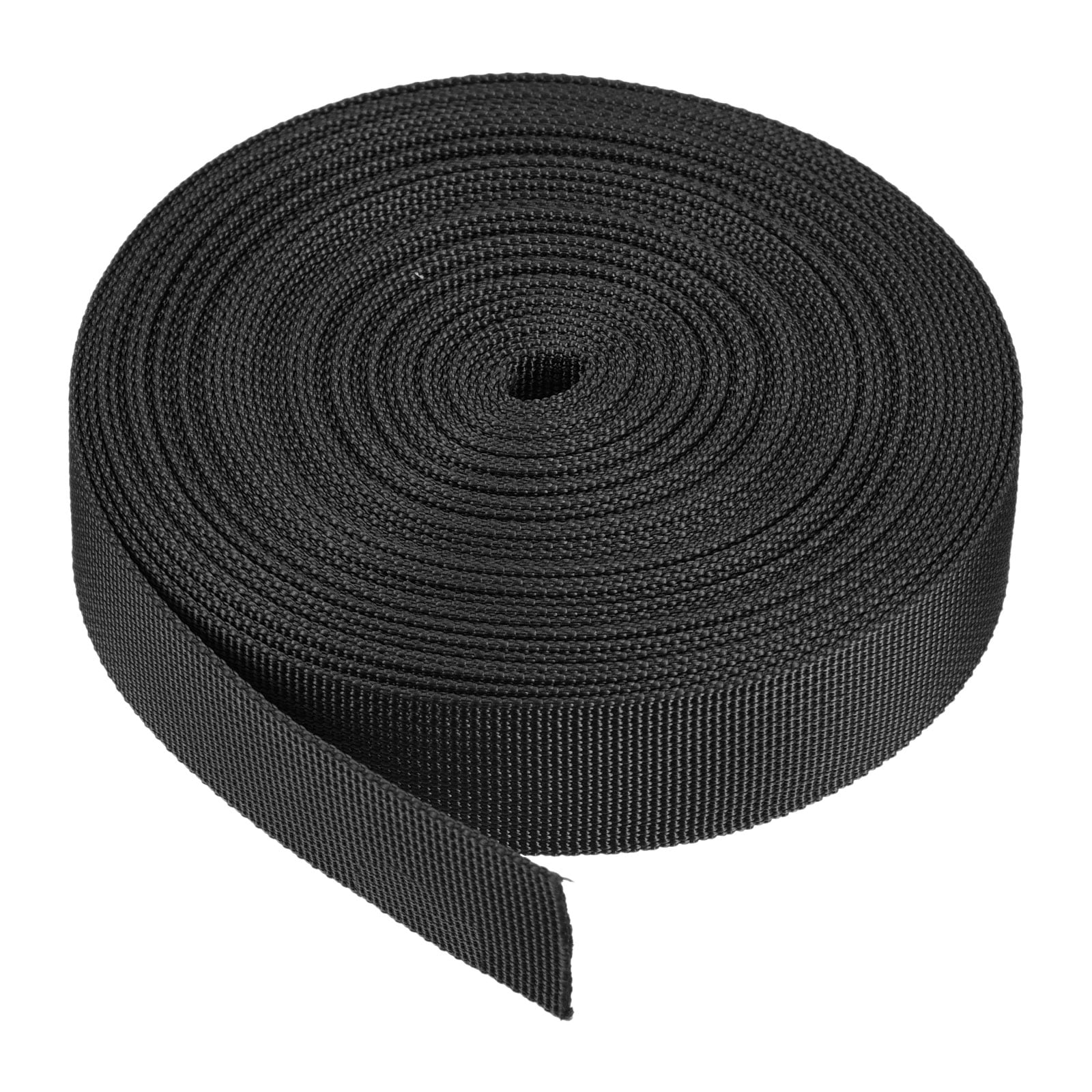 Uxcell 1 Inch 10 Yards Black Flat Nylon Webbing Strap, Durable Fabric ...