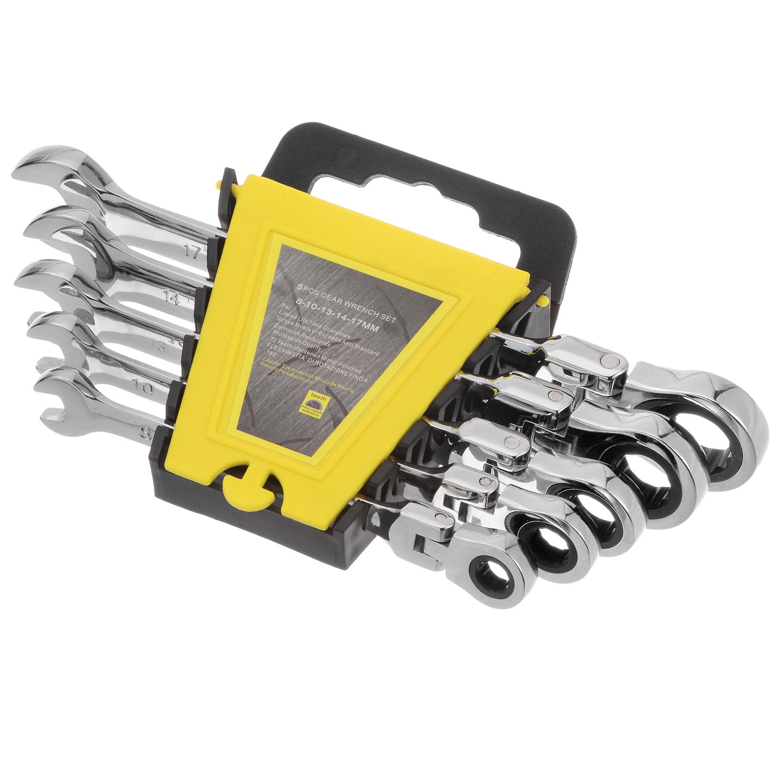 Uxcell Flexible Ratchet Wrench Set 8 to 17mm Metric Flex Head ...