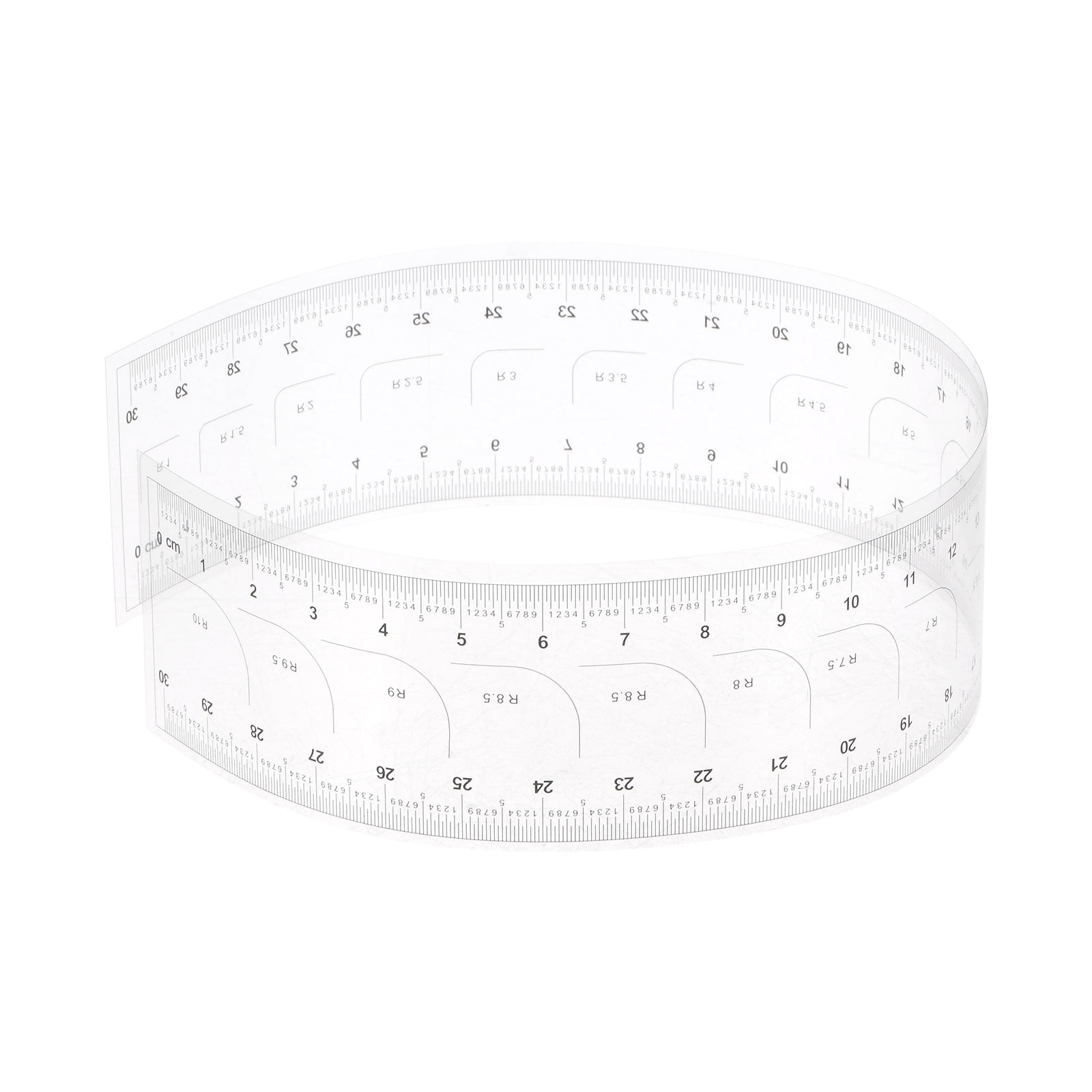 Uxcell Flexible Ruler 30cm 0.5mm Scale with R Angle PET Plastic Covered ...