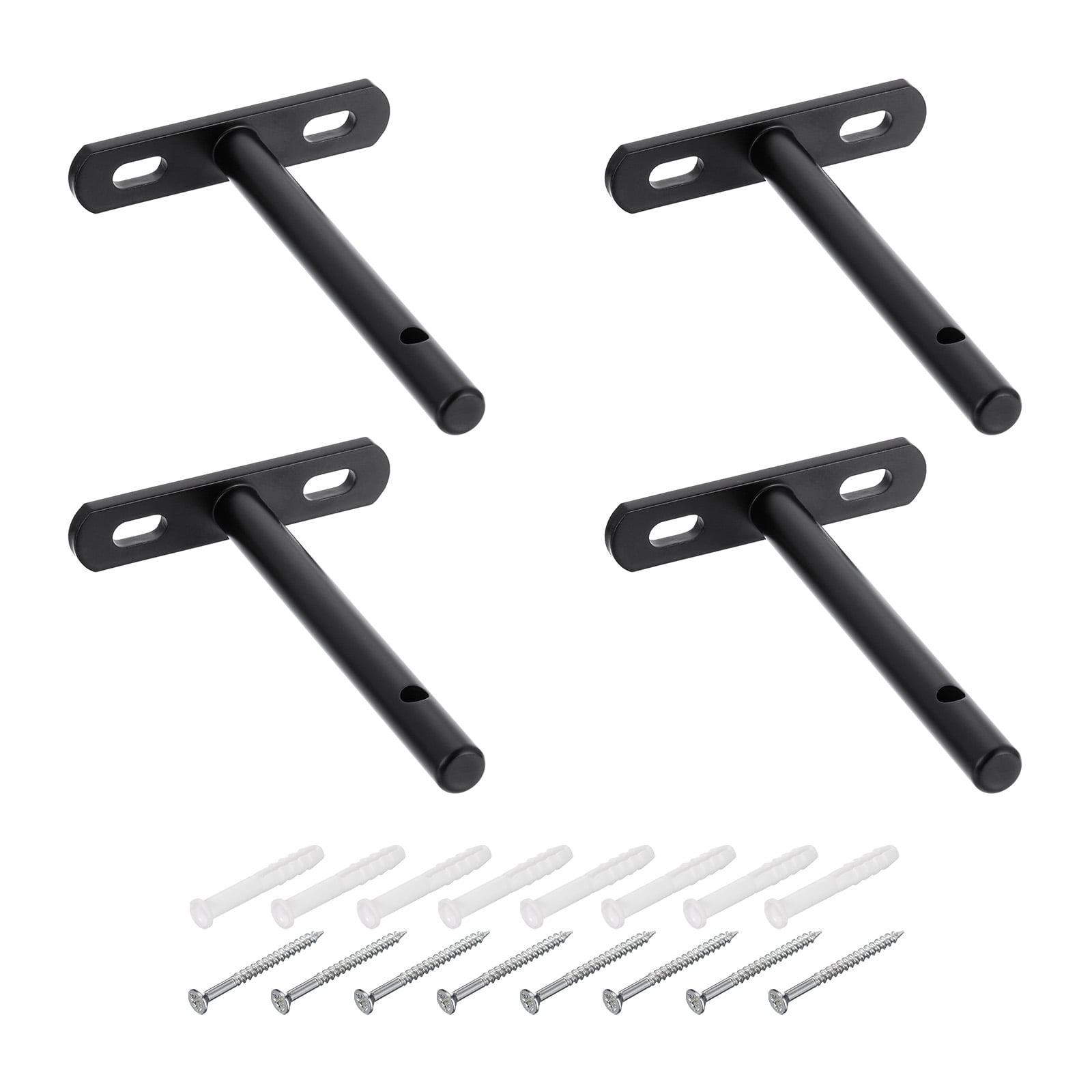 Uxcell Floating Shelf Bracket 4", T Brackets for Shelves, Wall Mounting ...