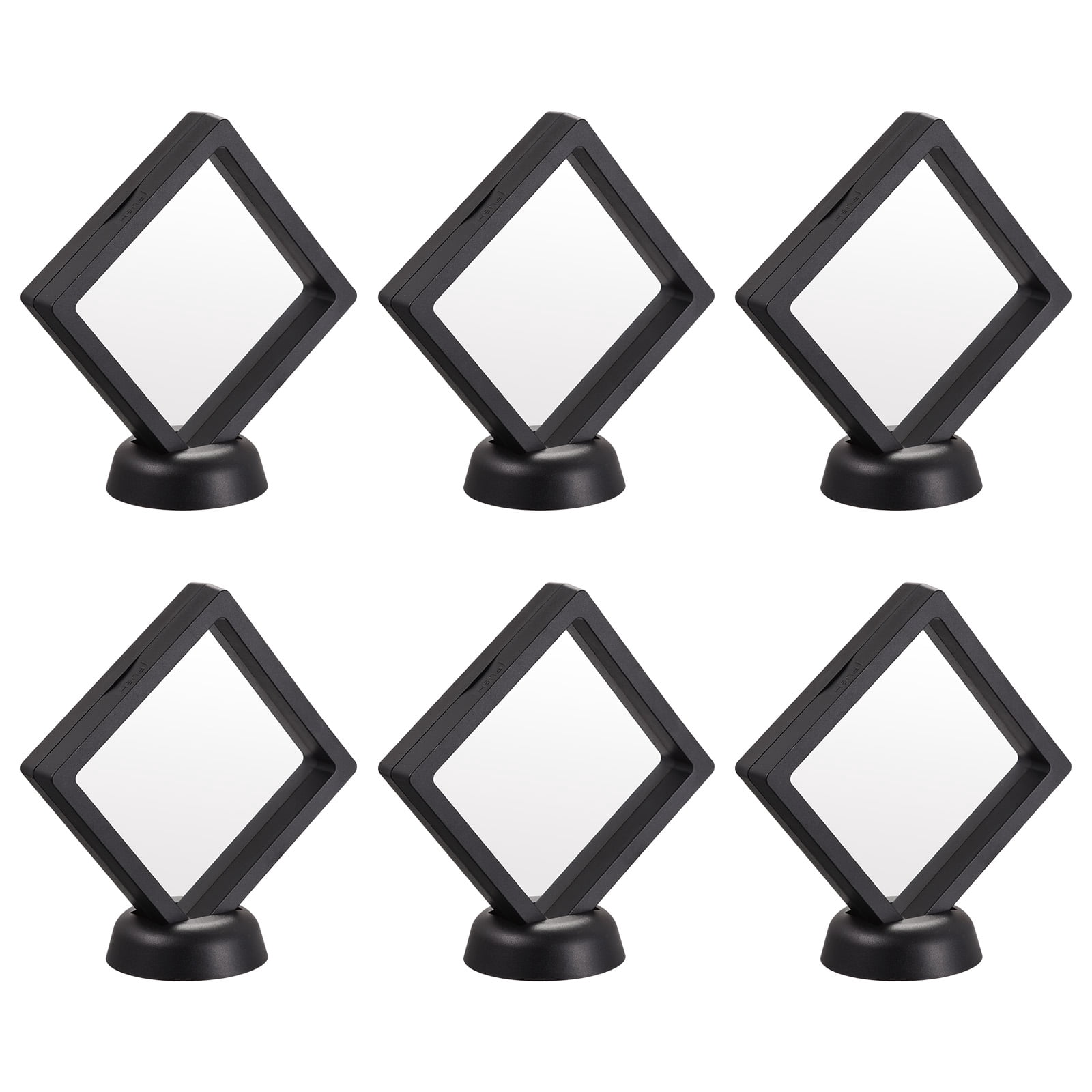 Uxcell Floating Thin Film Display Box with Base 9cm x 9cm x 2cm Black ...