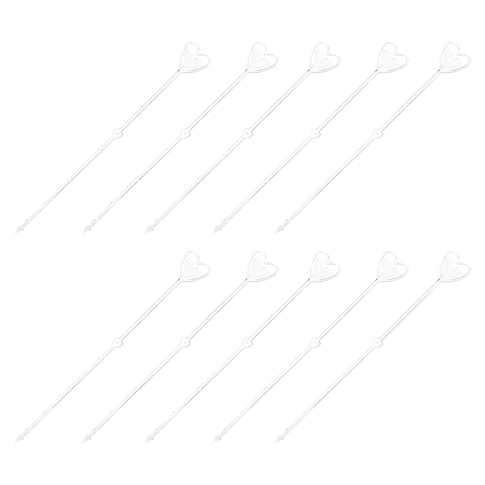 Uxcell Floral Pick Card Holder, 160Pcs 9" Plastic Straight Head Heart ...
