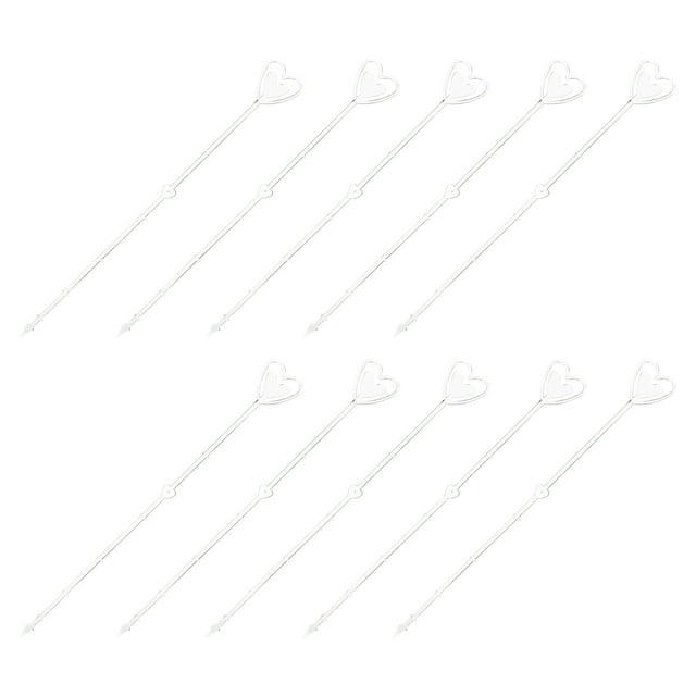 Uxcell Floral Pick Card Holder, 160Pcs 9" Plastic Straight Head Heart ...