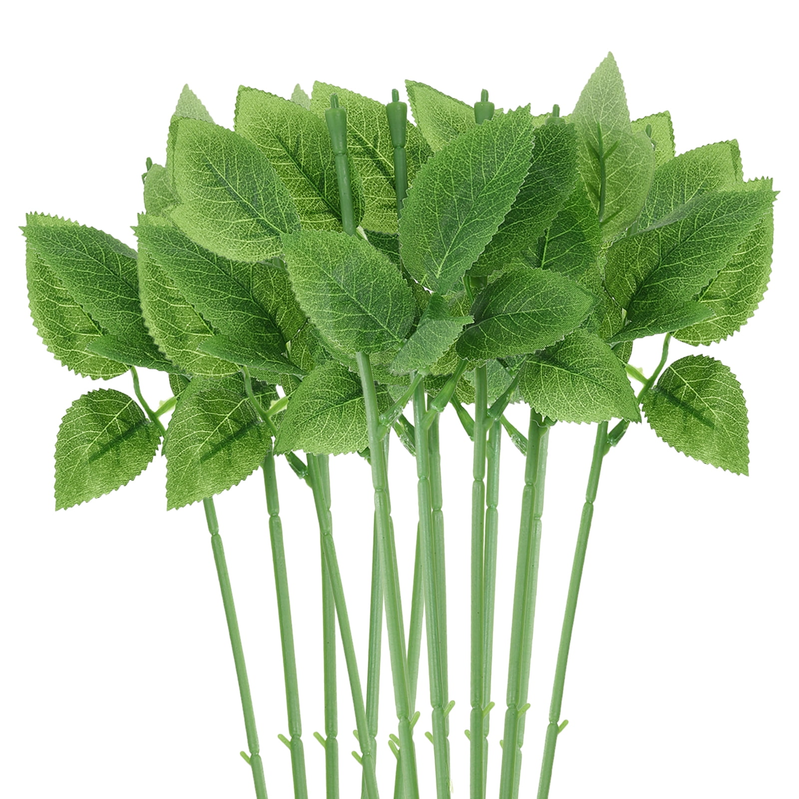 Uxcell Floral Wire Stem with Leaves, Artificial Plastic Rose Floral ...