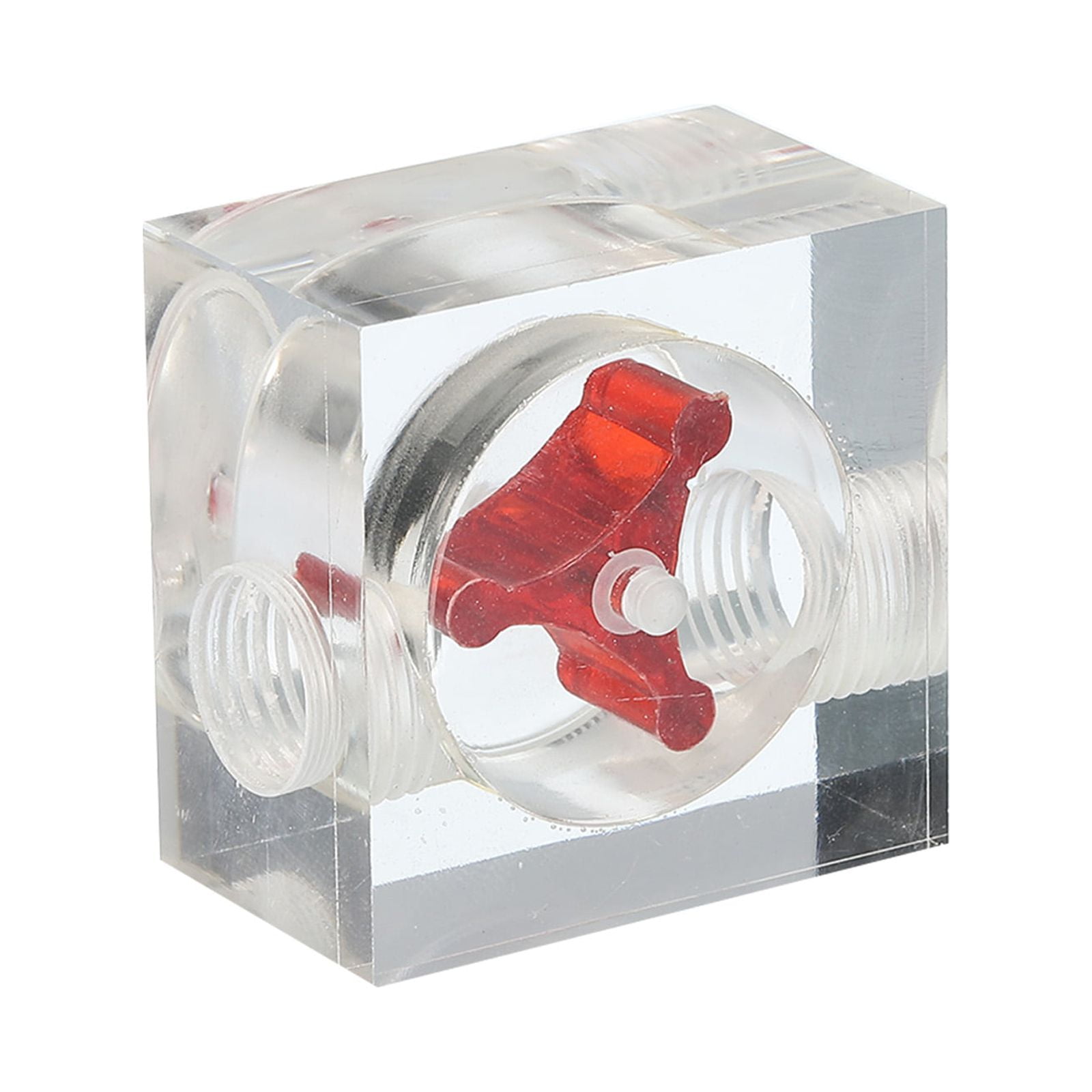 Uxcell Flow Indicator, Acrylic Water Cooling Monitoring Red Square G1/4 ...
