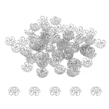 Uxcell Flower Bead Caps, 30Pcs 16x16mm Hollow Metal Spacer Bead End ...
