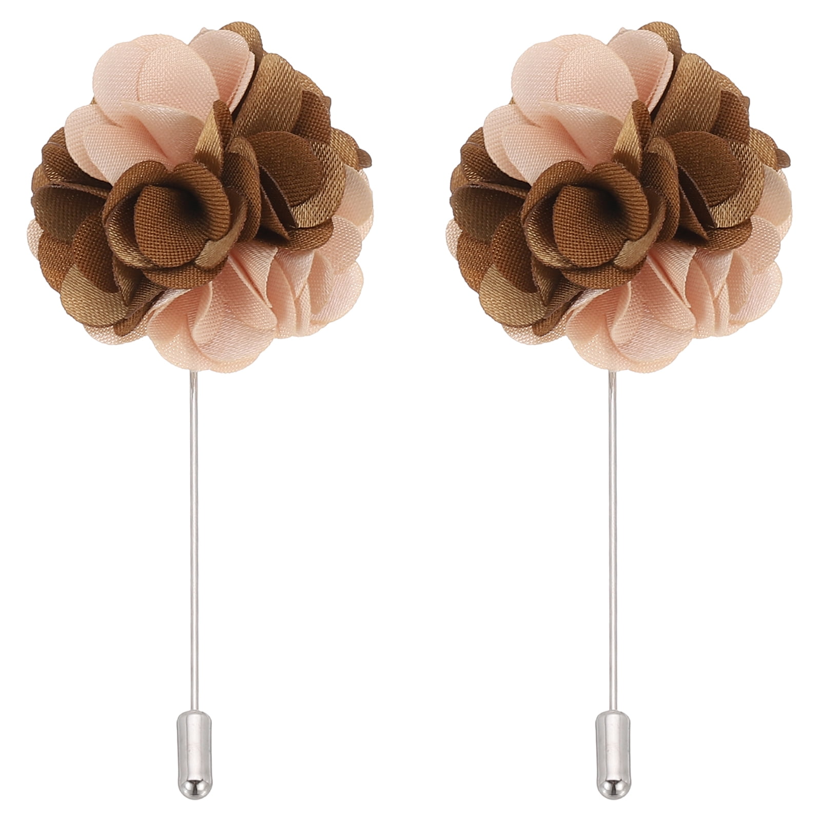 Uxcell Flower Boutonnieres Pin, 2 Pcs Lapel Pin for Men Camellia Flower for Suit Wedding ...